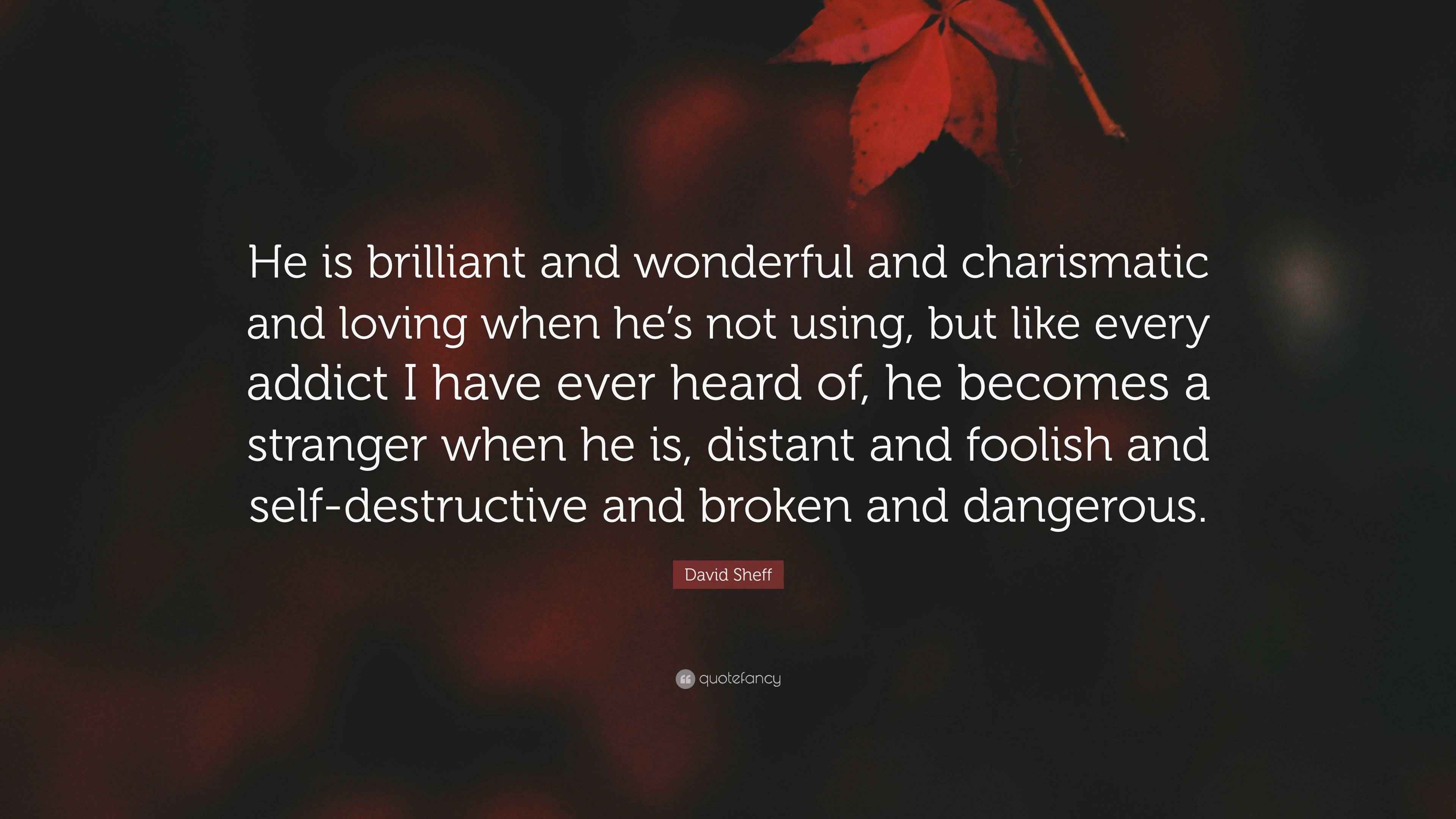 David Sheff Quote: “He is brilliant and wonderful and charismatic and ...