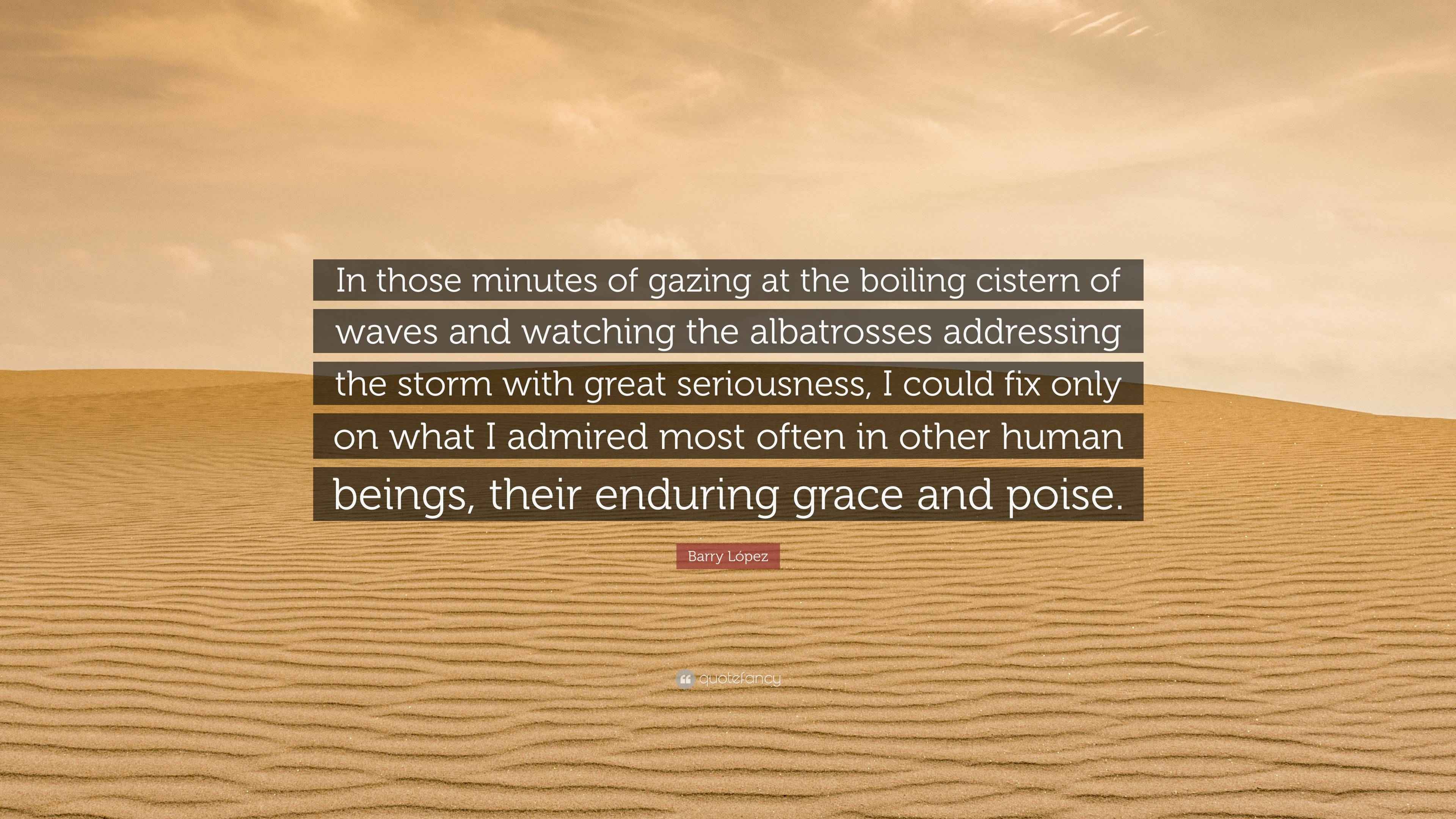 Barry López Quote: “In those minutes of gazing at the boiling cistern ...