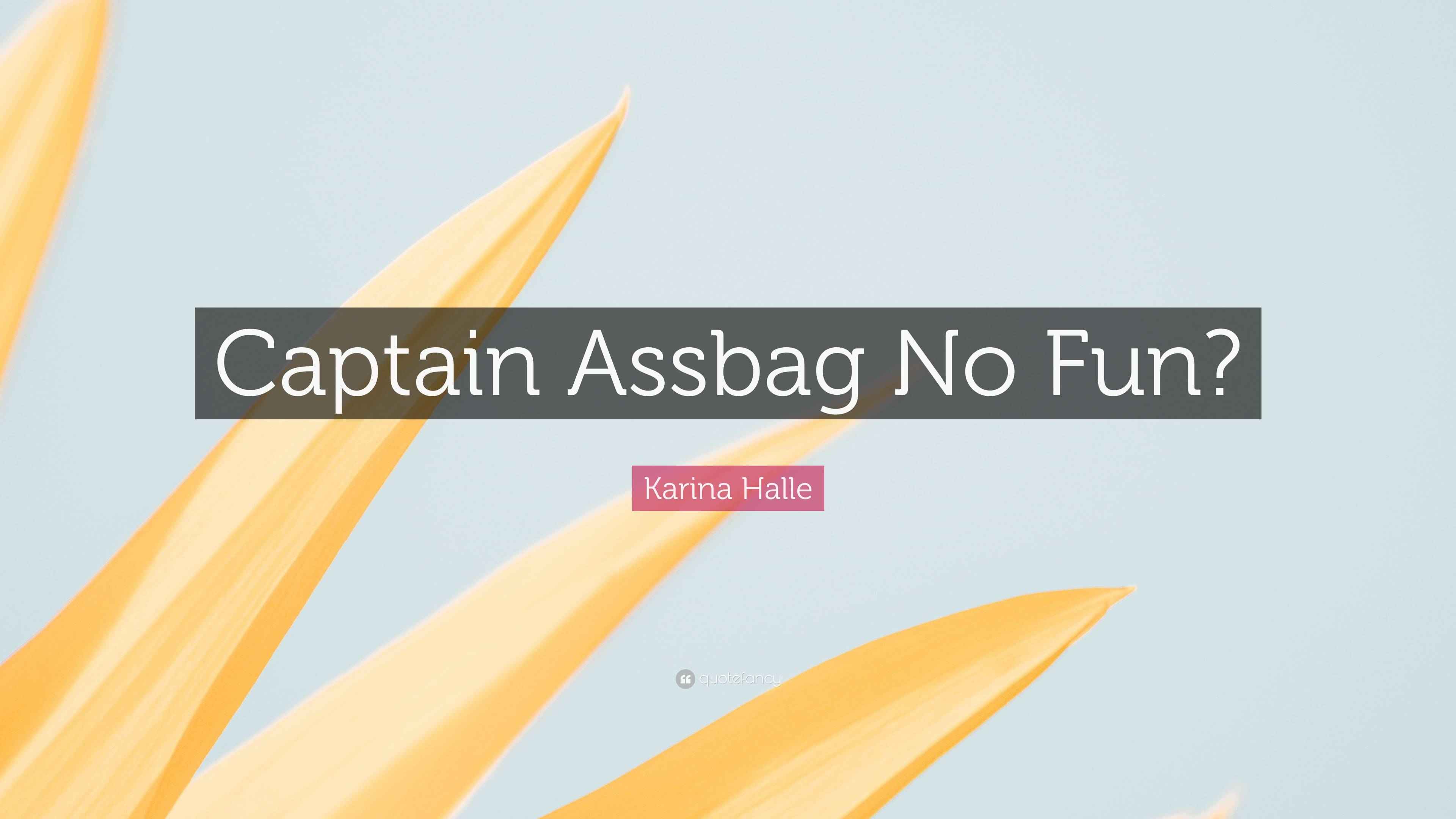 Karina Halle Quote: “Captain Assbag No Fun?”