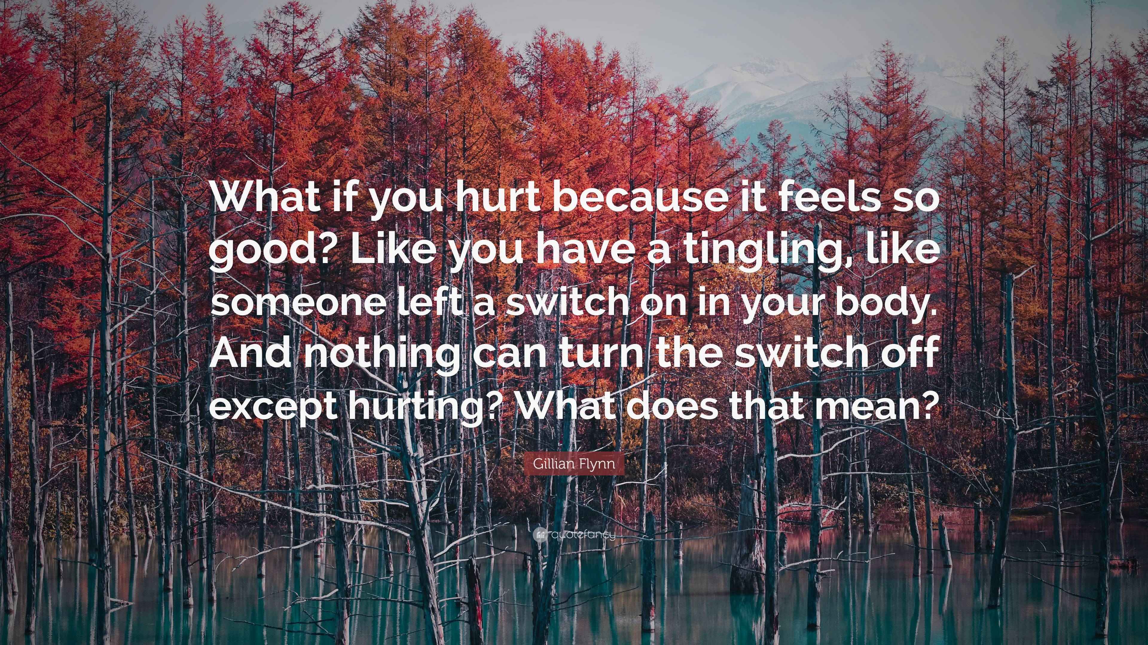Gillian Flynn Quote: “What if you hurt because it feels so good? Like ...