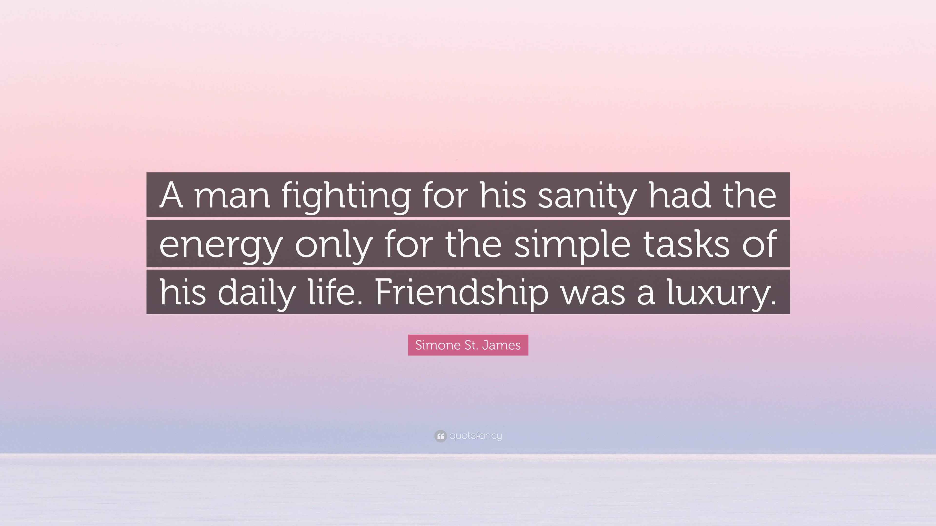 Simone St. James Quote: “A man fighting for his sanity had the energy ...