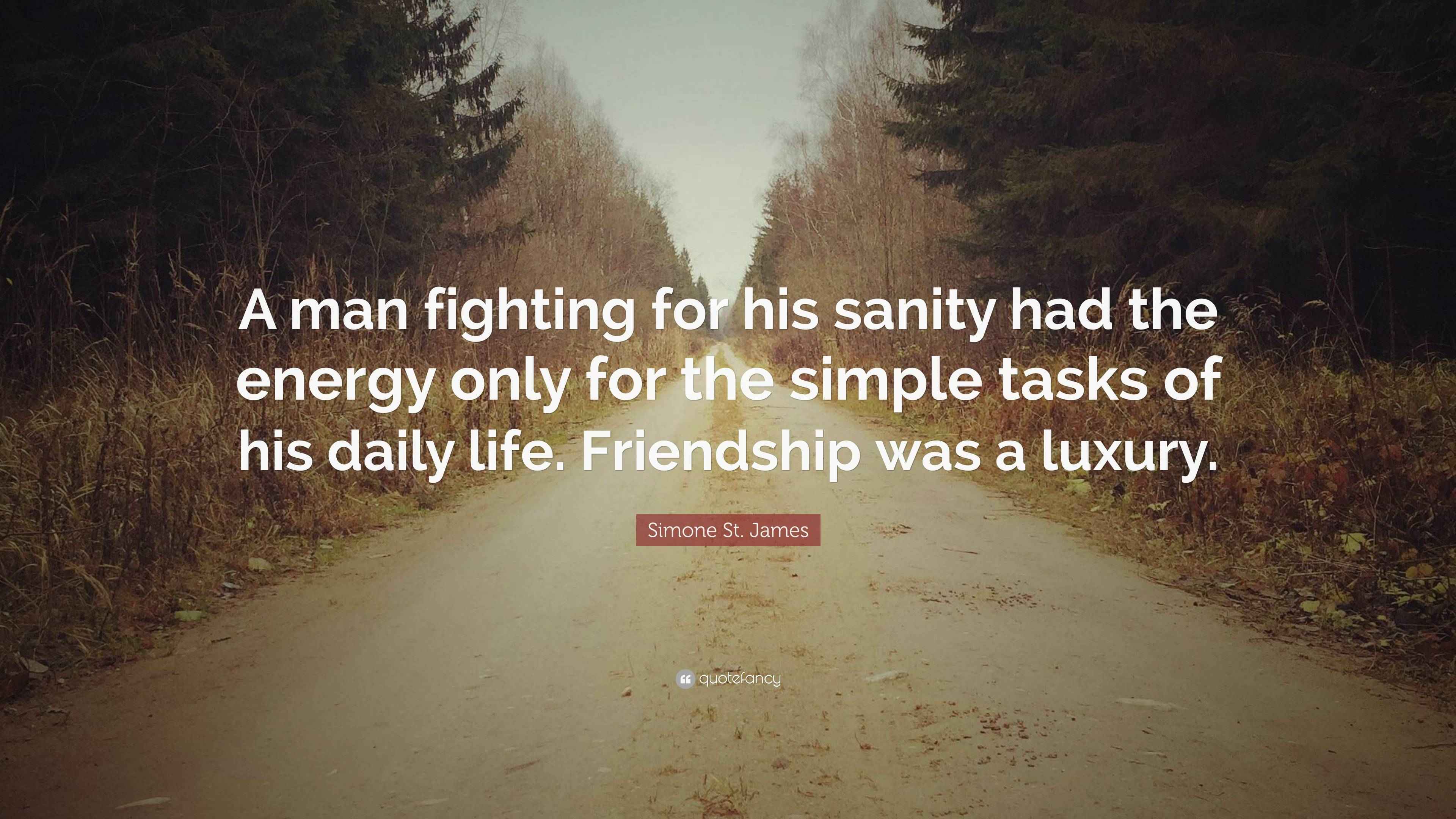 Simone St. James Quote: “A man fighting for his sanity had the energy ...