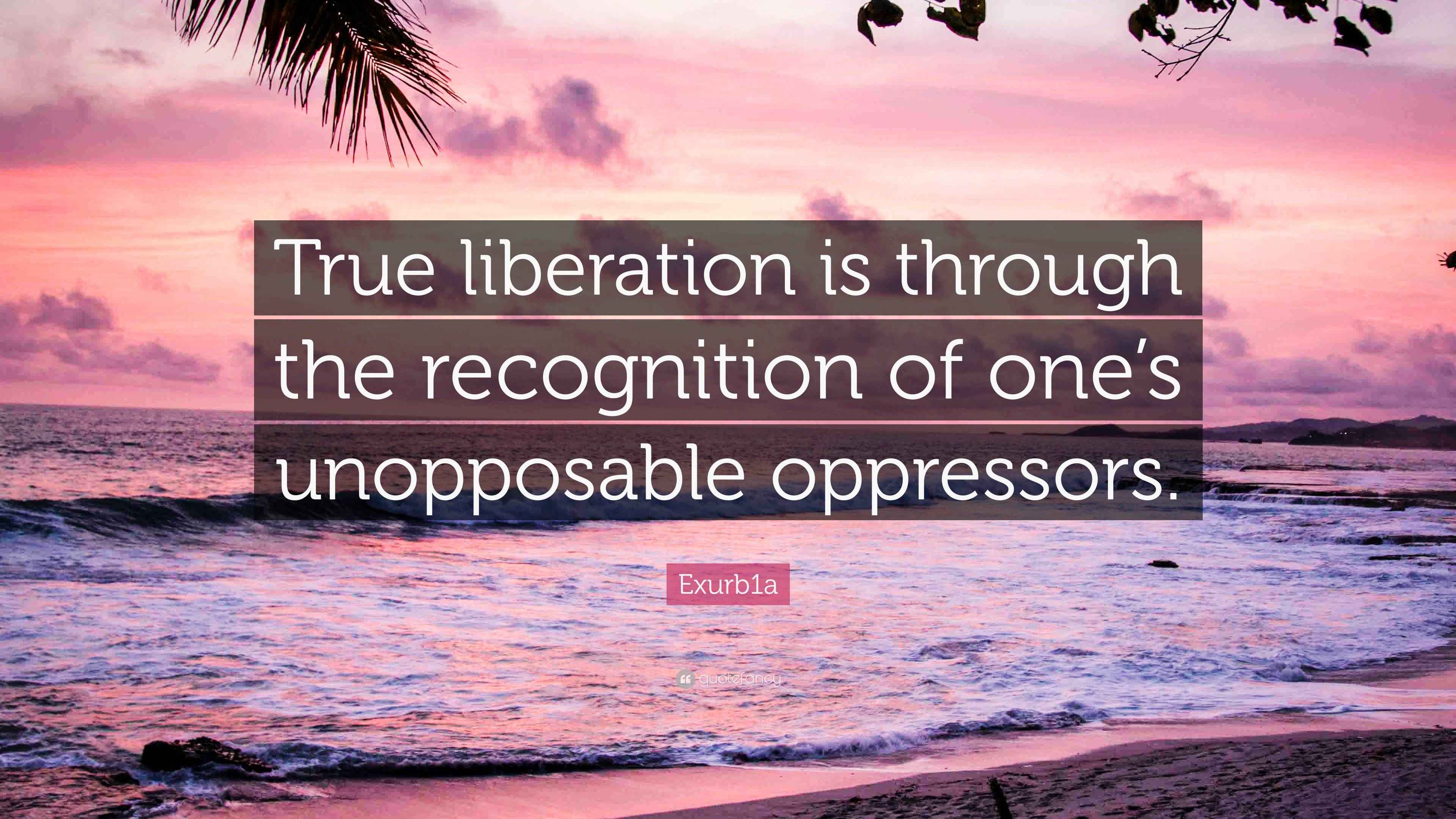 Exurb1a Quote: “True liberation is through the recognition of one’s ...