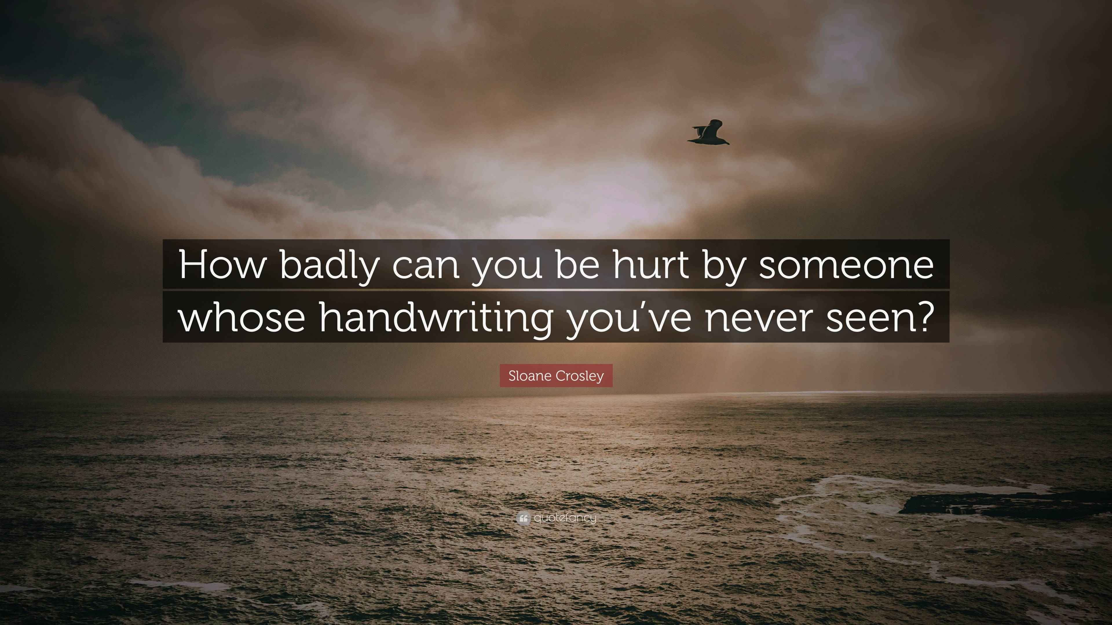 Sloane Crosley Quote: “How badly can you be hurt by someone whose ...