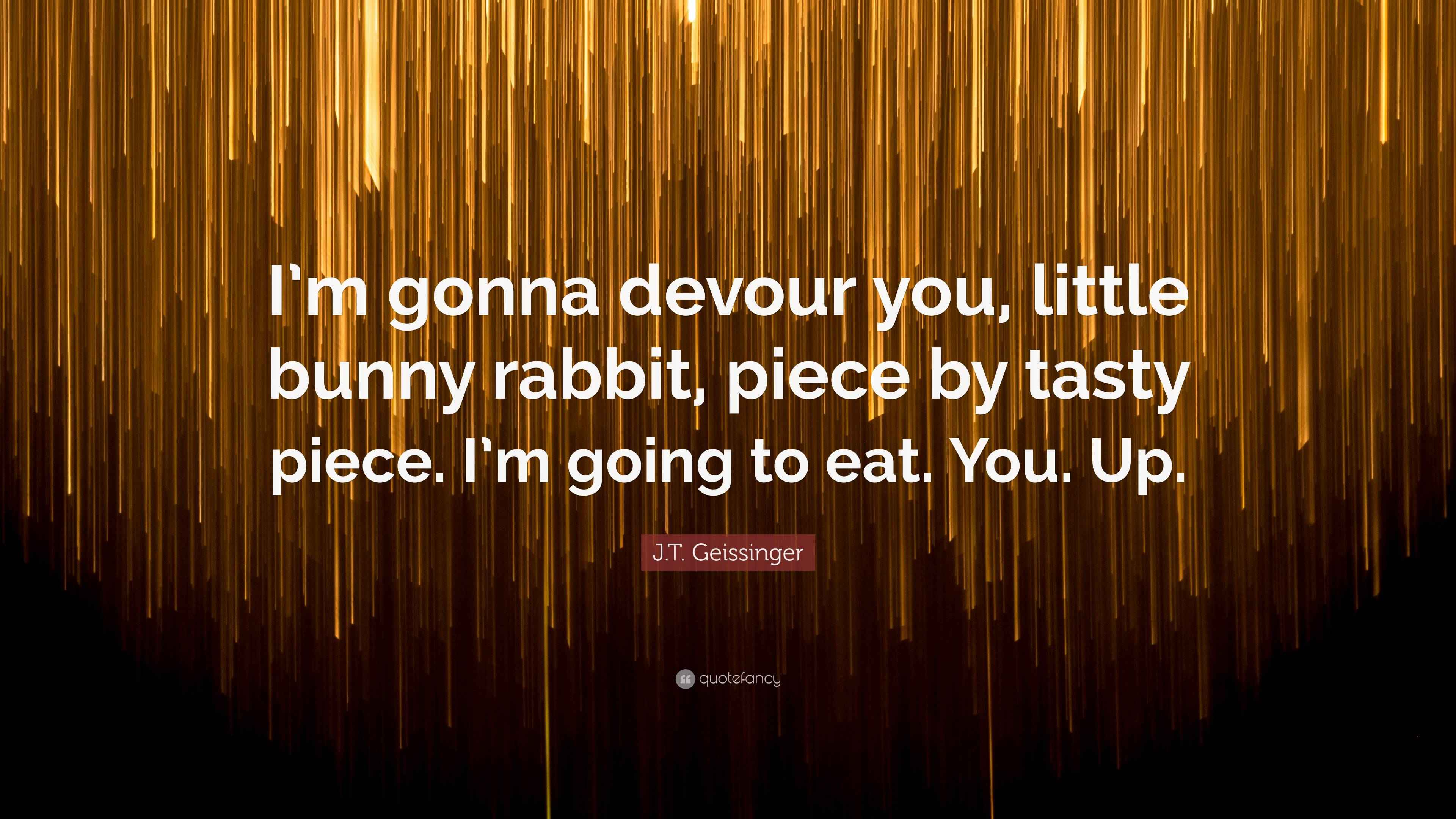 J.T. Geissinger Quote: “I’m gonna devour you, little bunny rabbit ...