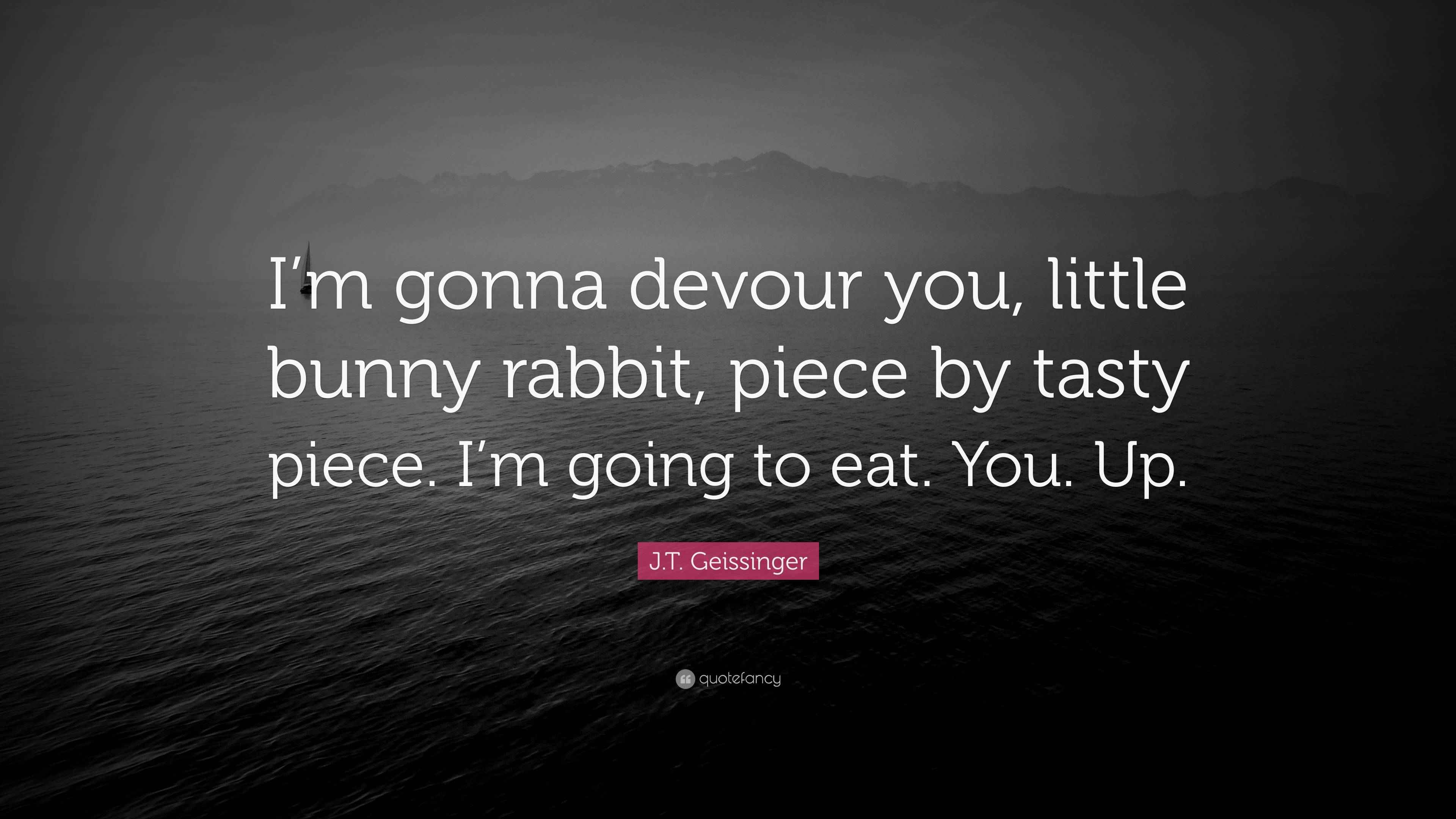 J.T. Geissinger Quote: “I’m gonna devour you, little bunny rabbit ...