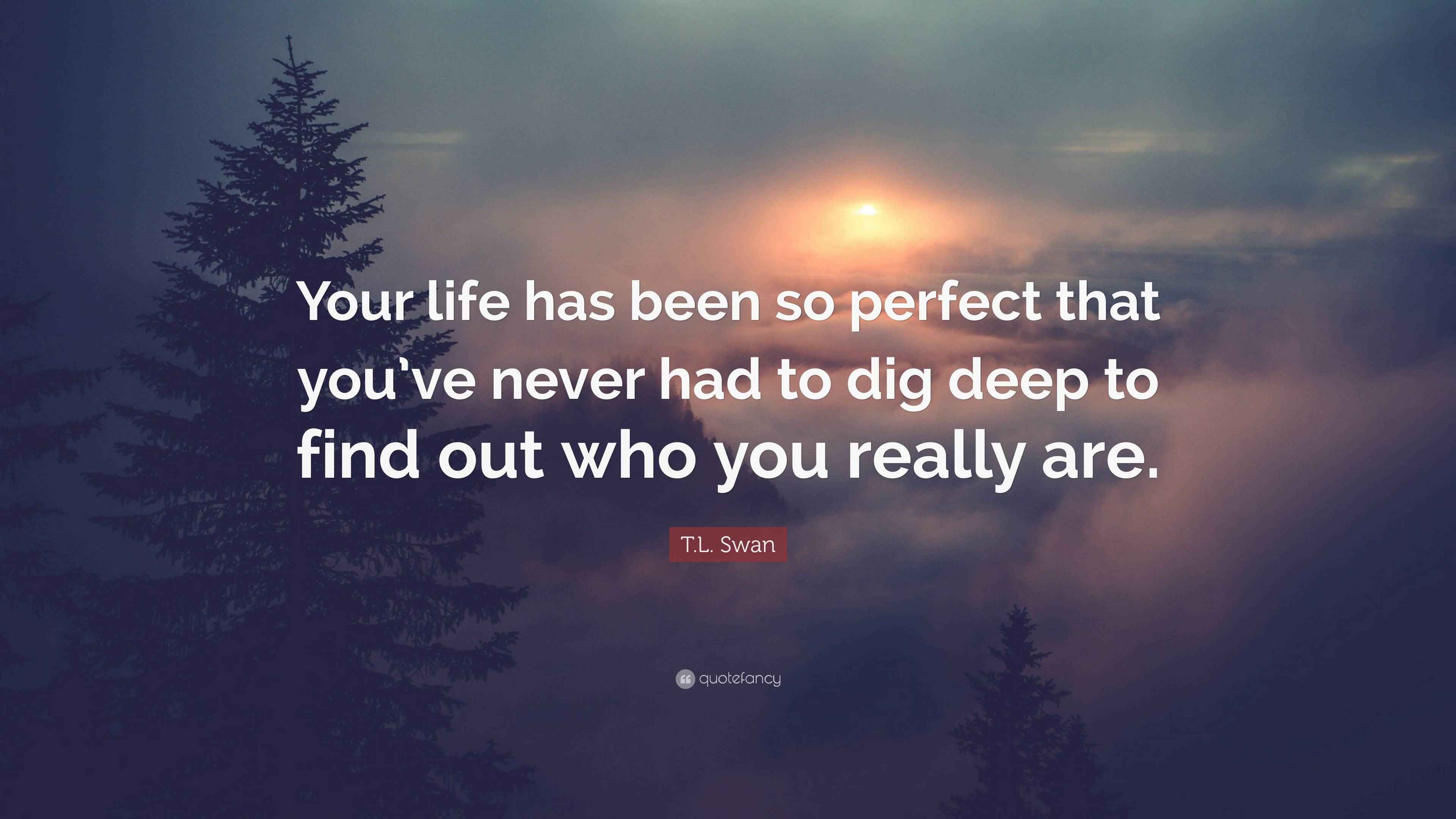T.L. Swan Quote: “Your life has been so perfect that you’ve never had ...