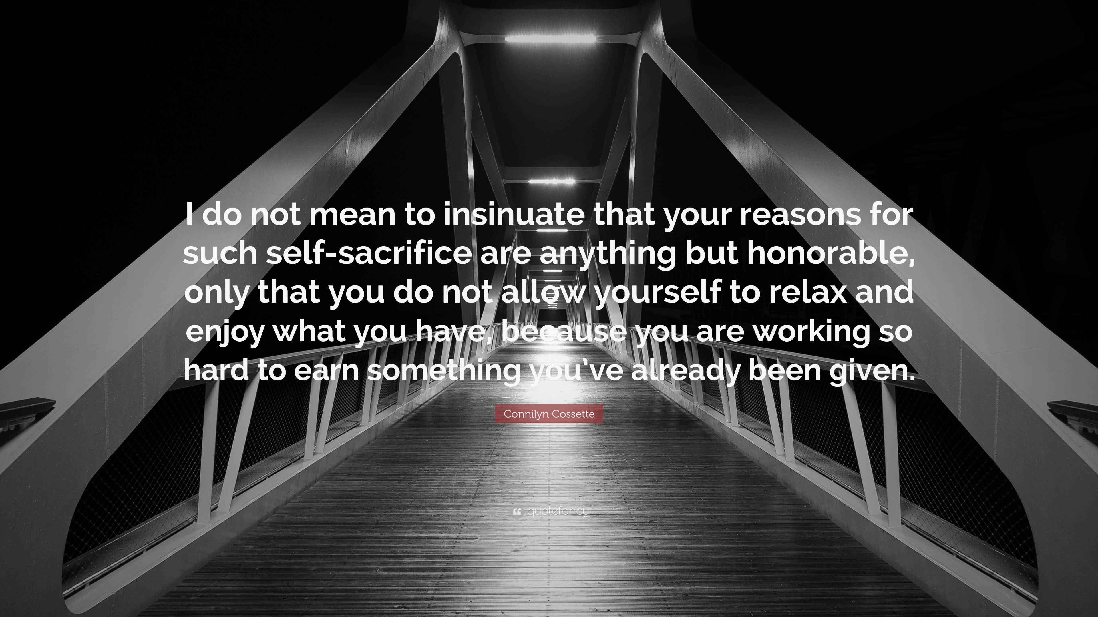 Connilyn Cossette Quote: “I do not mean to insinuate that your reasons ...