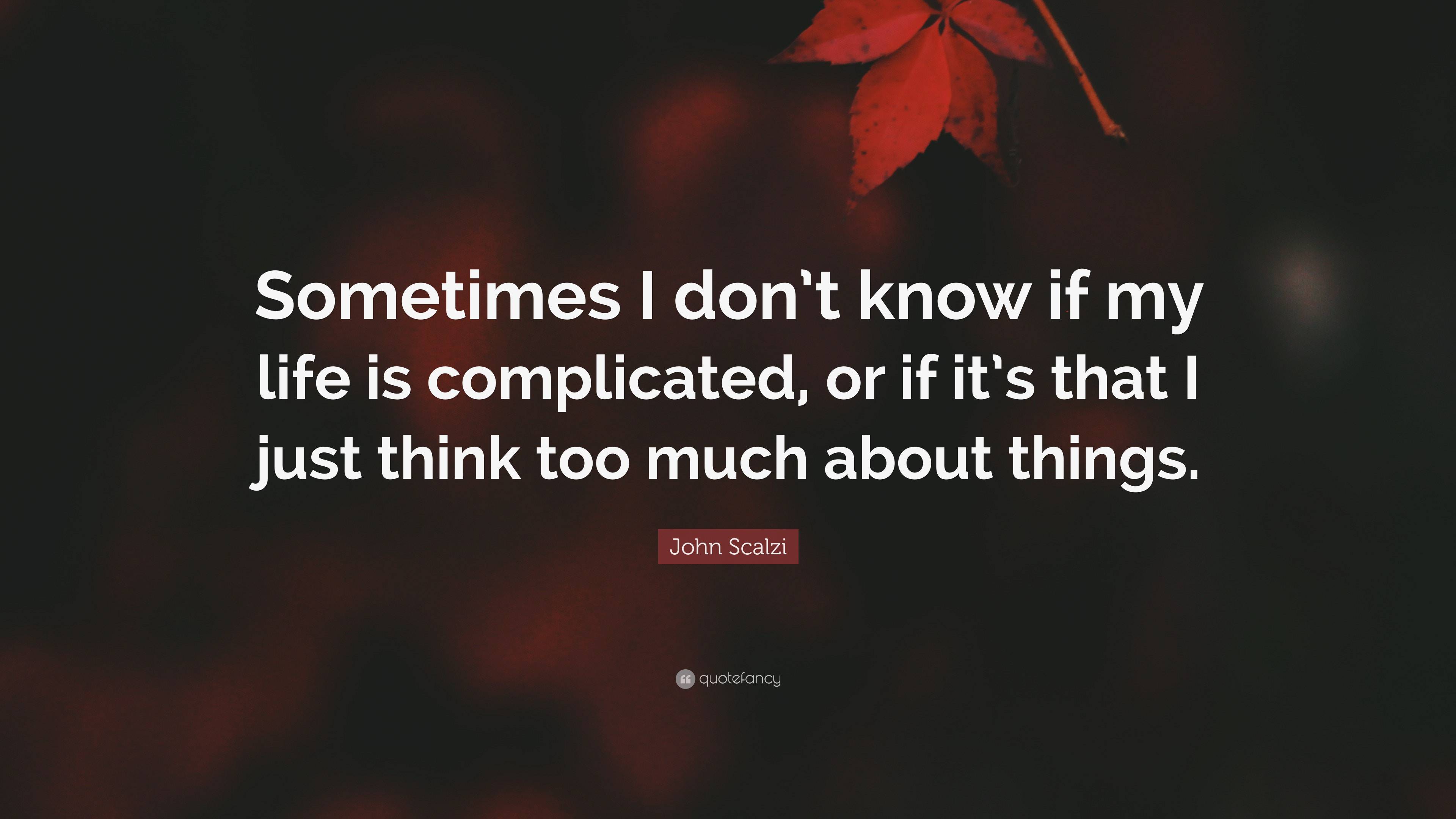 John Scalzi Quote: “Sometimes I don’t know if my life is complicated ...