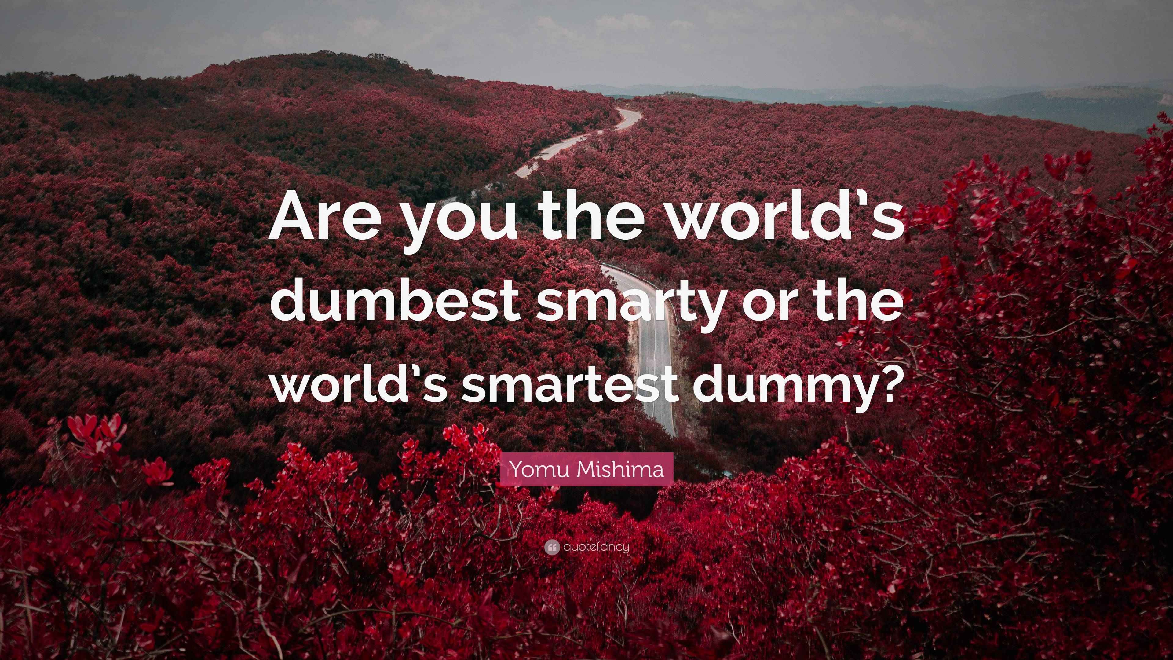 Yomu Mishima Quote: “Are you the world’s dumbest smarty or the world’s ...