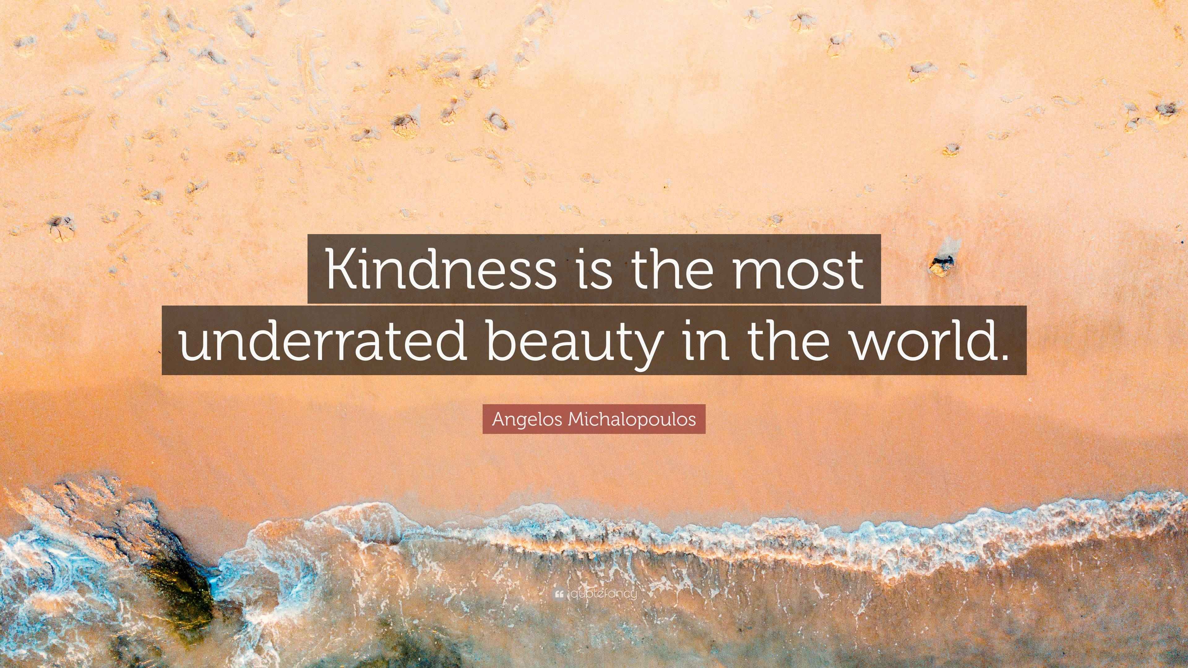 Angelos Michalopoulos Quote: “Kindness is the most underrated beauty in ...