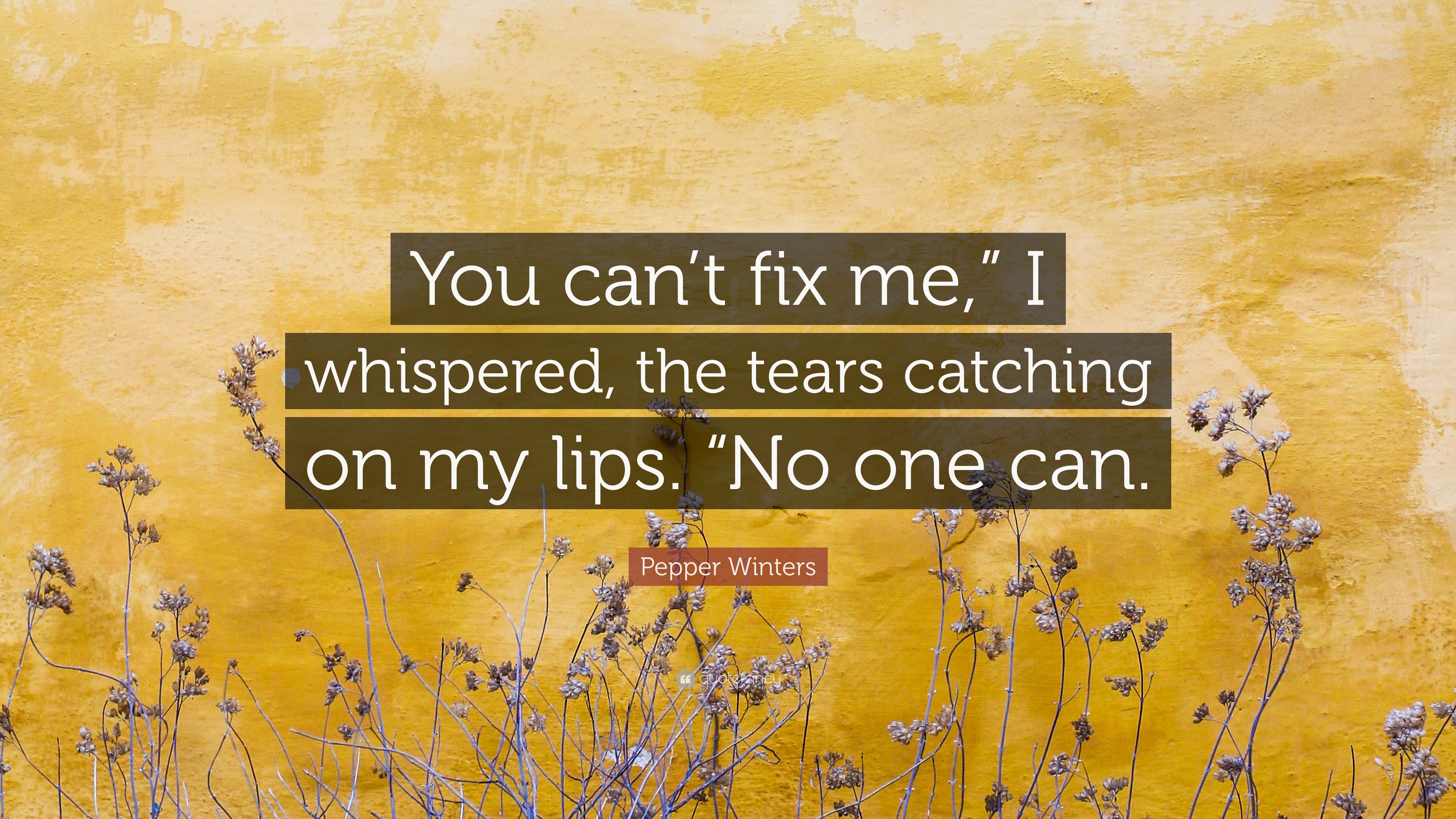 Pepper Winters Quote: “You can’t fix me,” I whispered, the tears ...