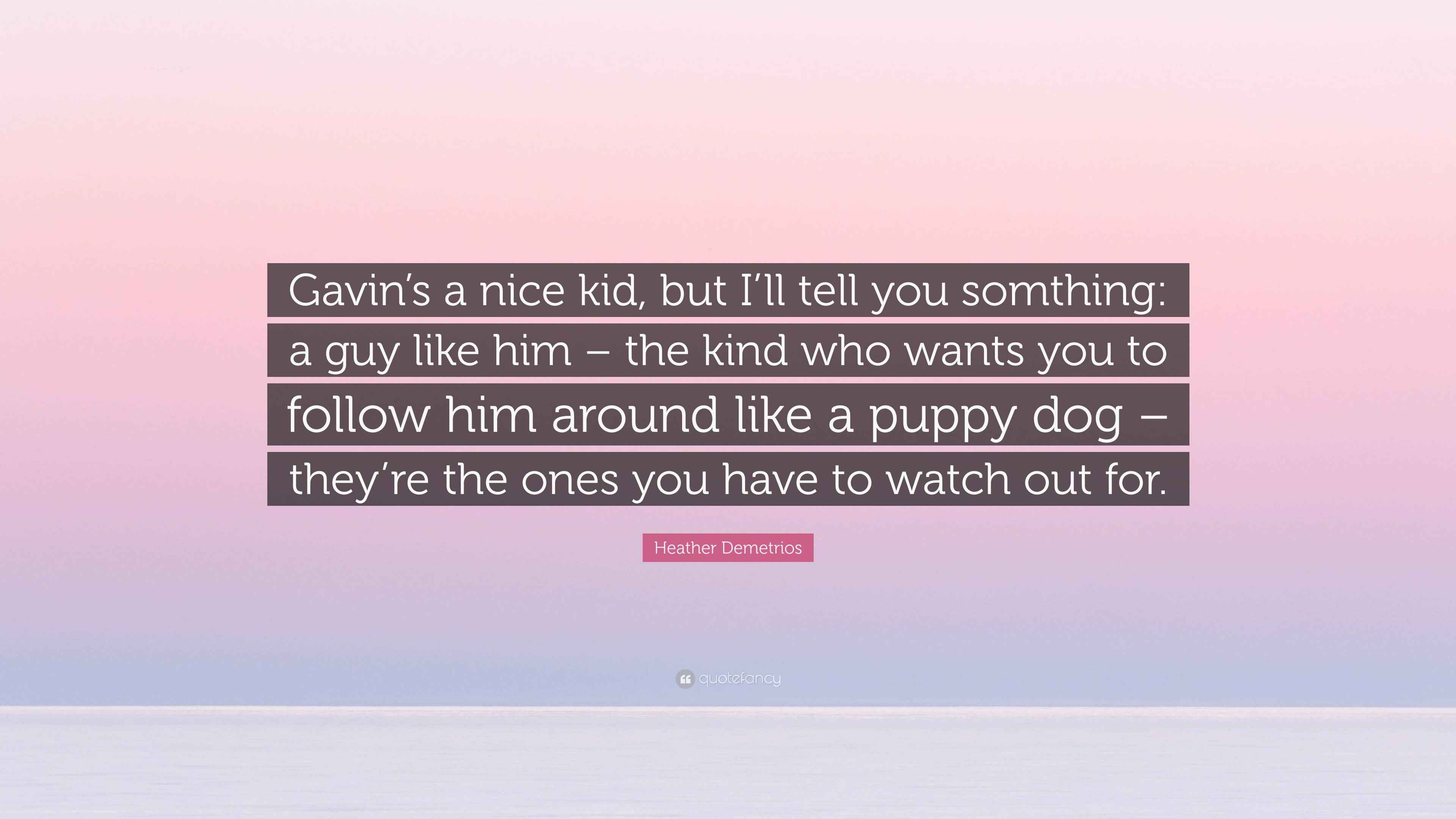 Heather Demetrios Quote: “Gavin’s a nice kid, but I’ll tell you ...