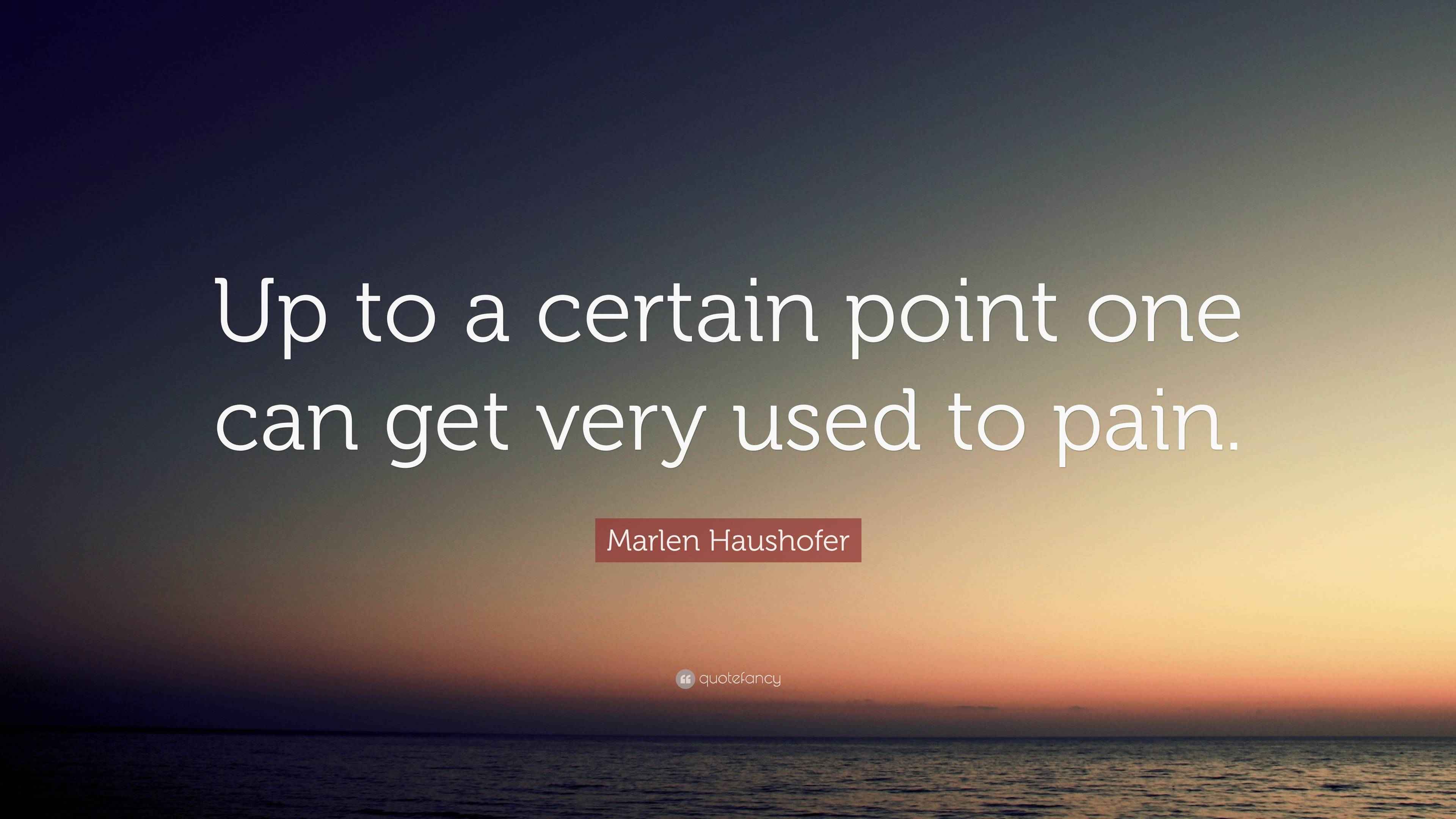 Marlen Haushofer Quote: “Up to a certain point one can get very used to ...