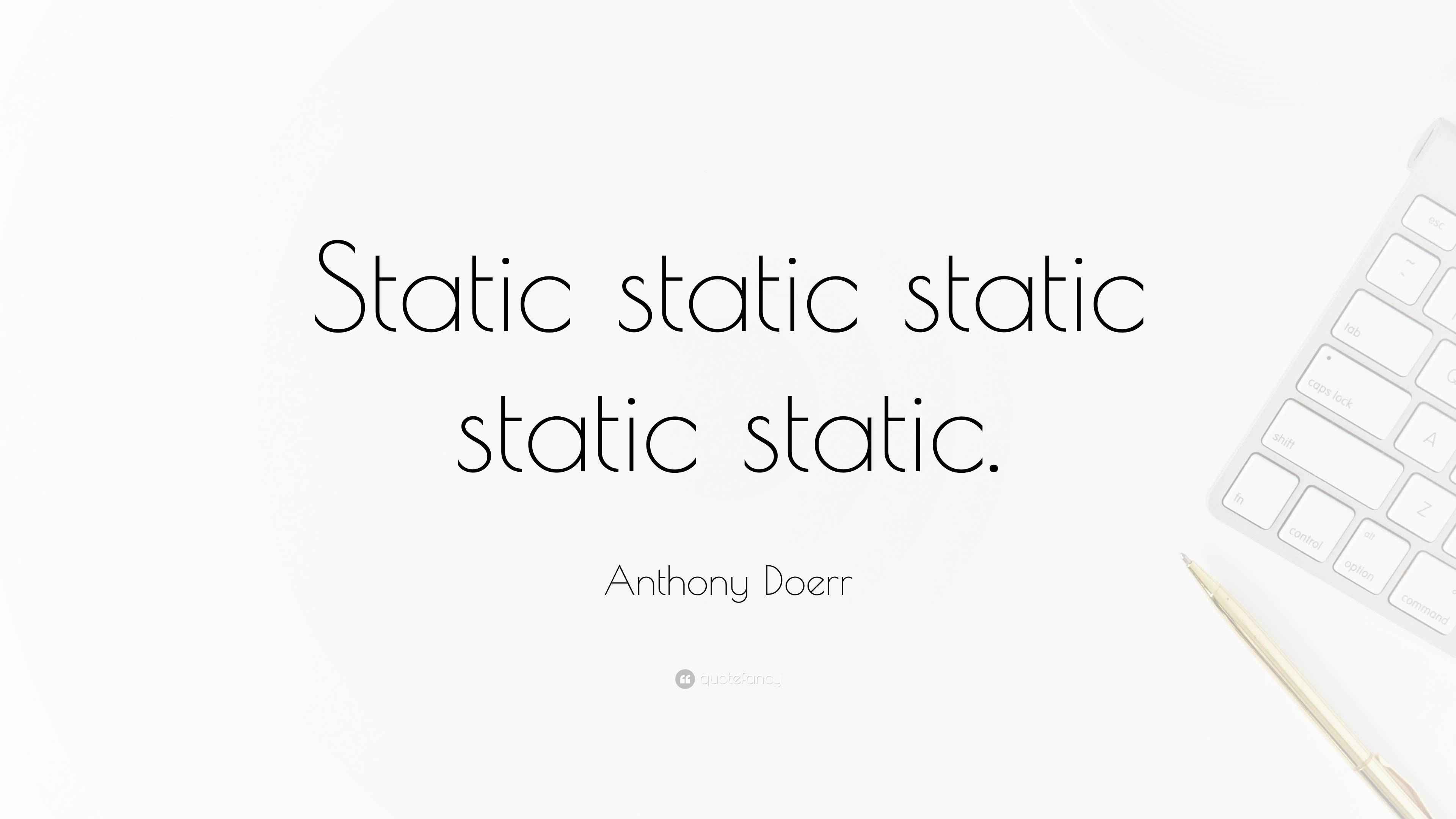 Anthony Doerr Quote: “Static static static static static.”
