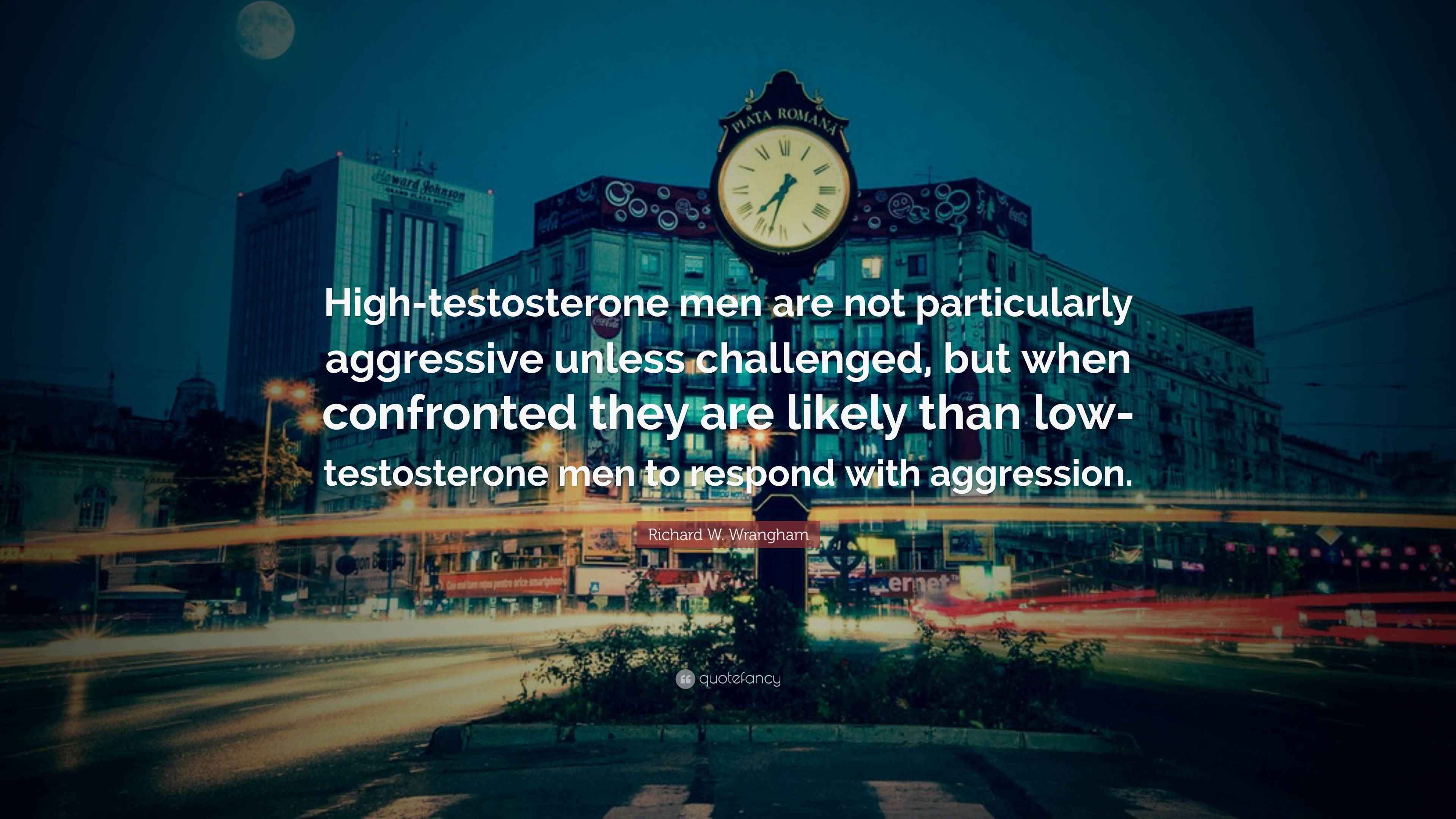Richard W. Wrangham Quote: “High-testosterone men are not particularly ...