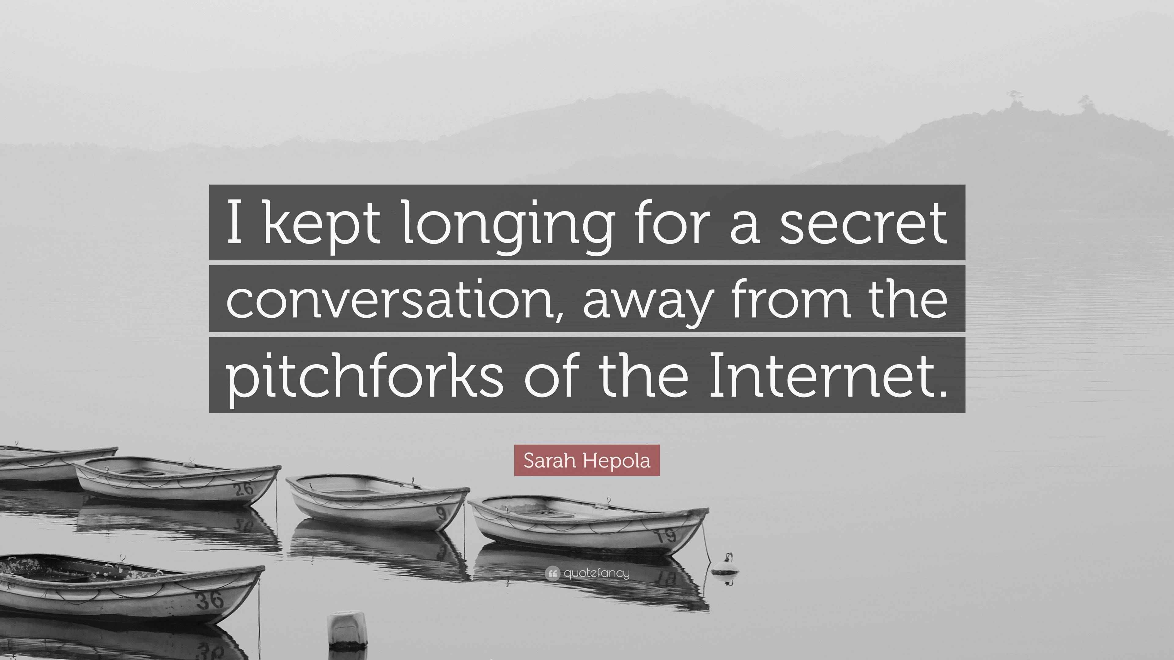 Sarah Hepola Quote: “I kept longing for a secret conversation, away ...