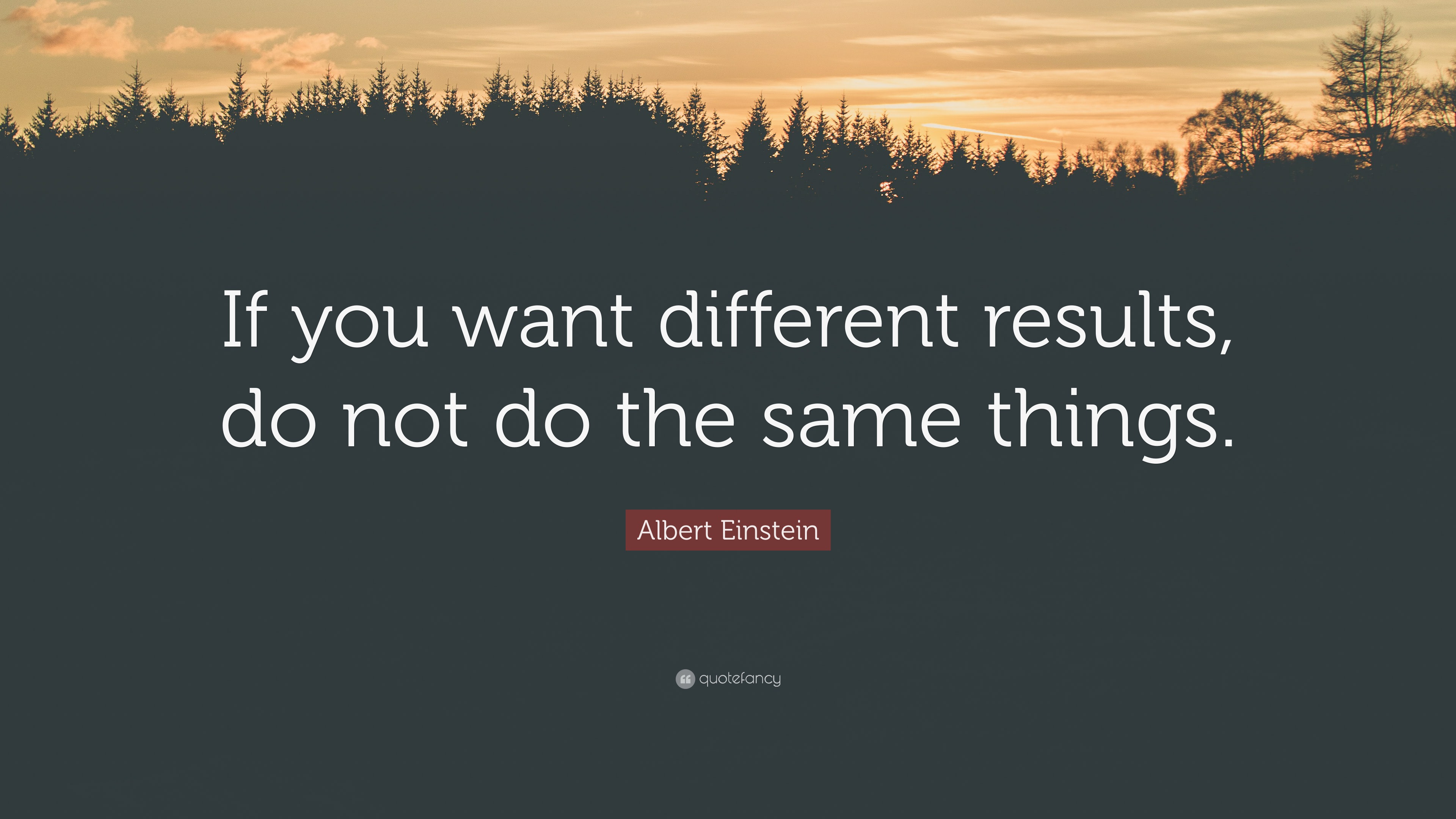 Albert Einstein Quote: “If you want different results, do not do the ...