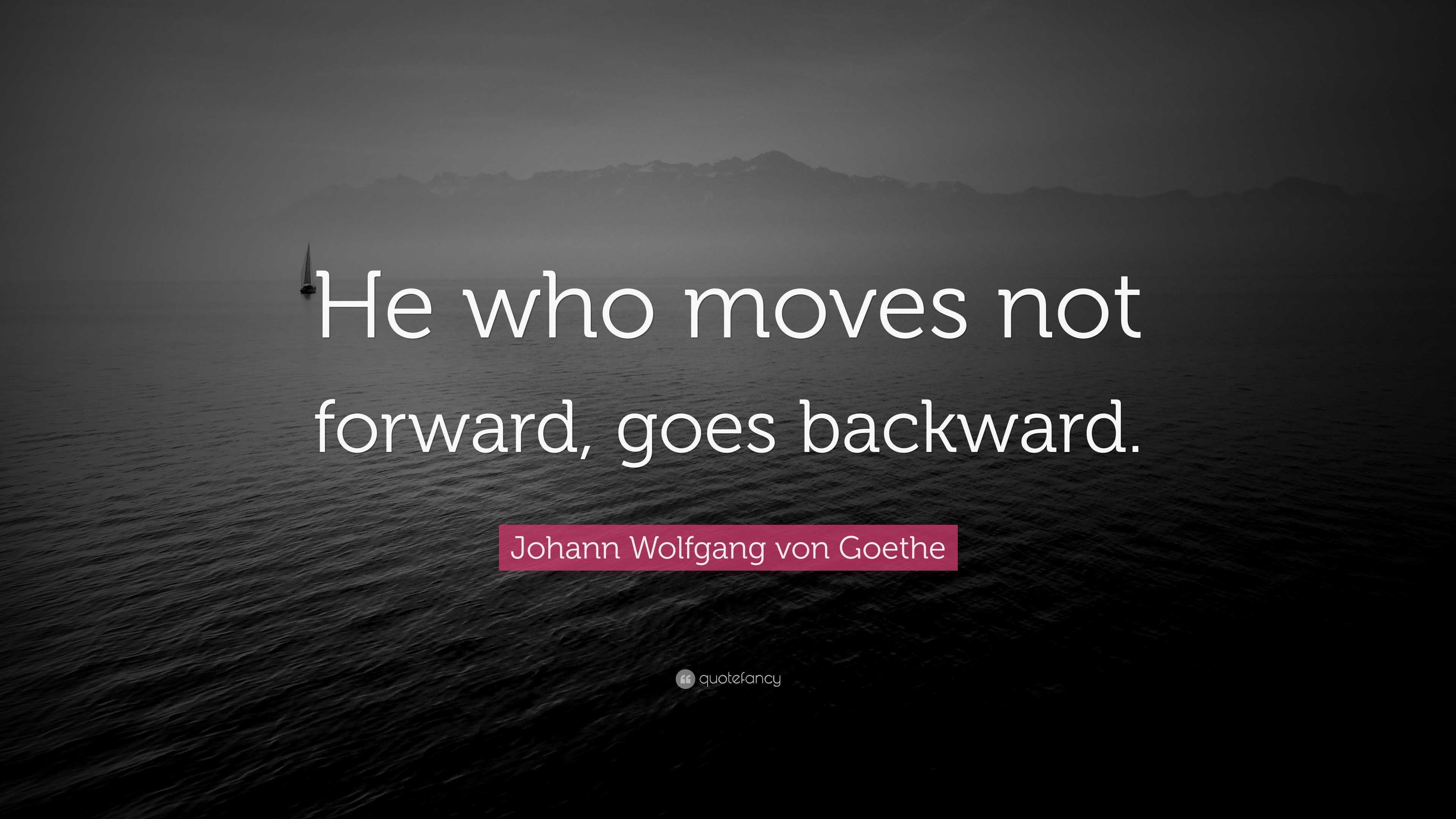 Johann Wolfgang von Goethe Quote: “He who moves not forward, goes ...