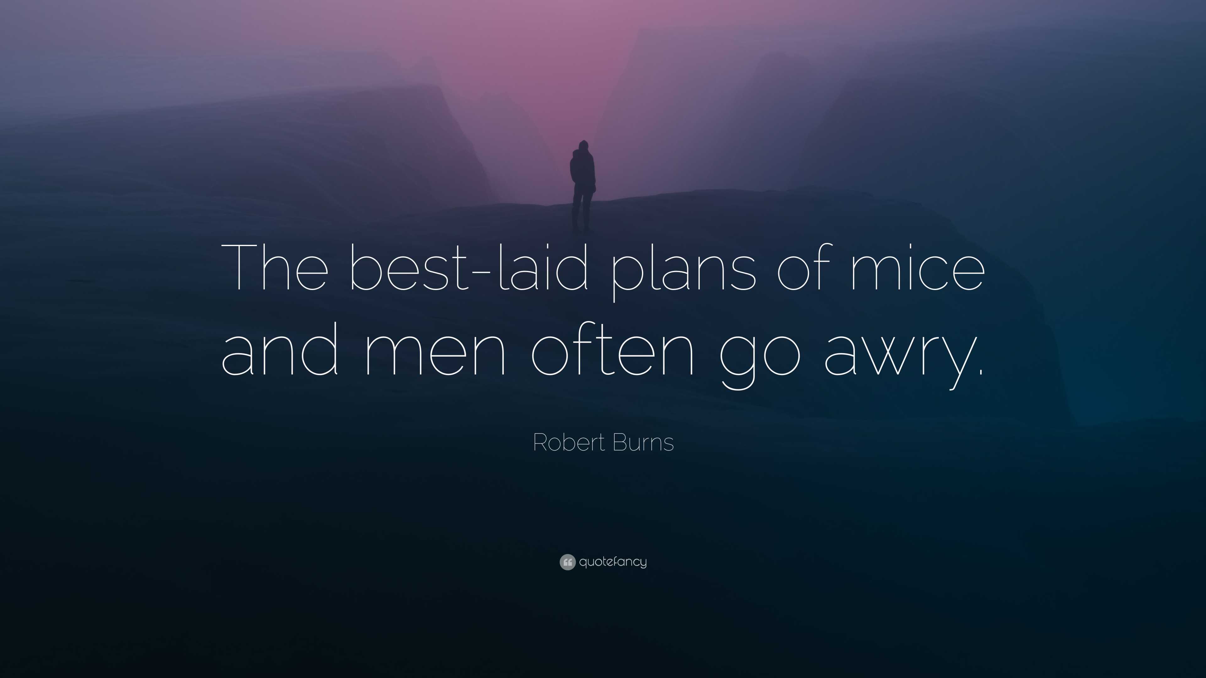 Robert Burns Quote: “The best-laid plans of mice and men often go awry.”
