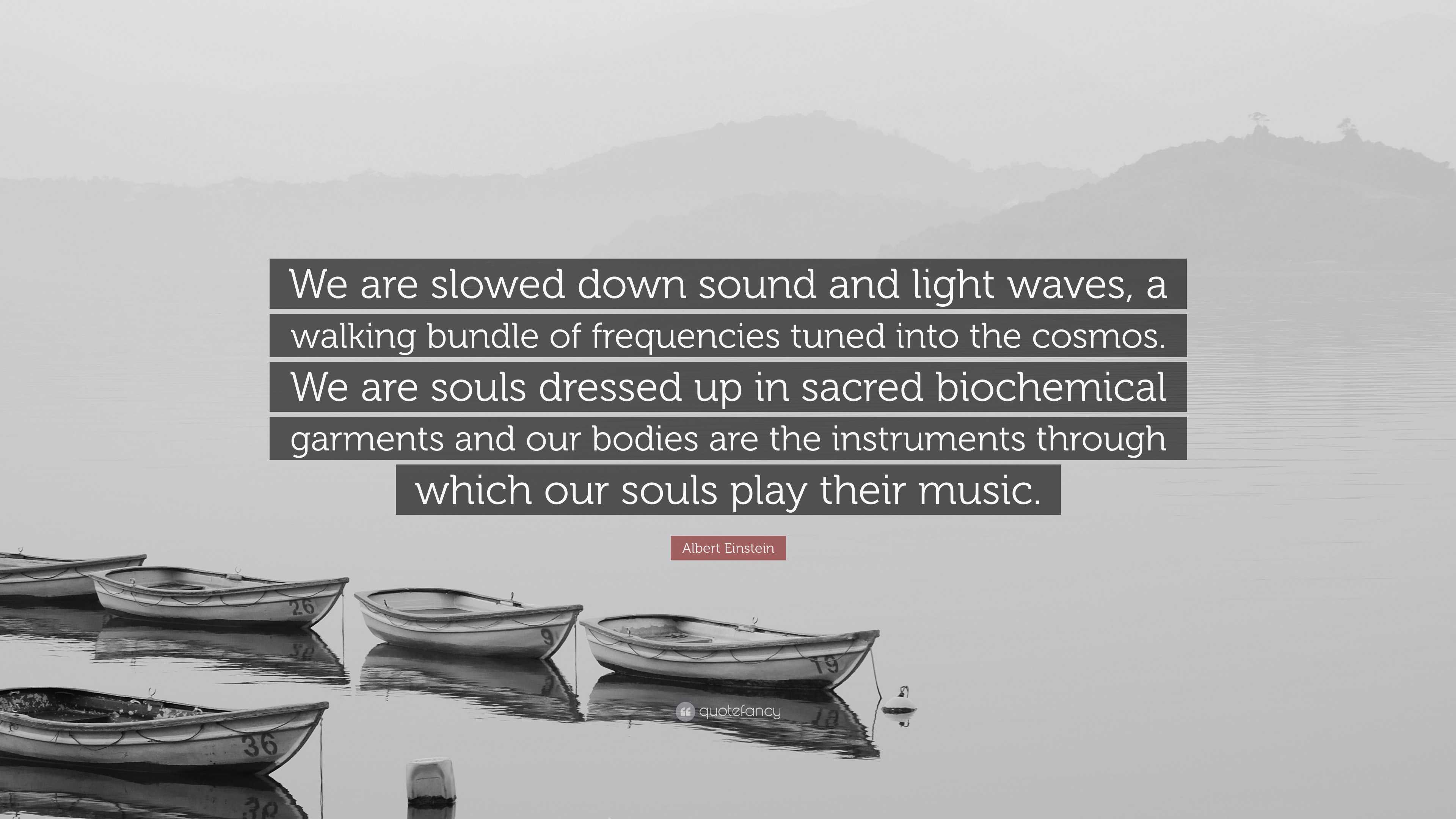 Albert Einstein Quote: “We are slowed down sound and light waves, a ...