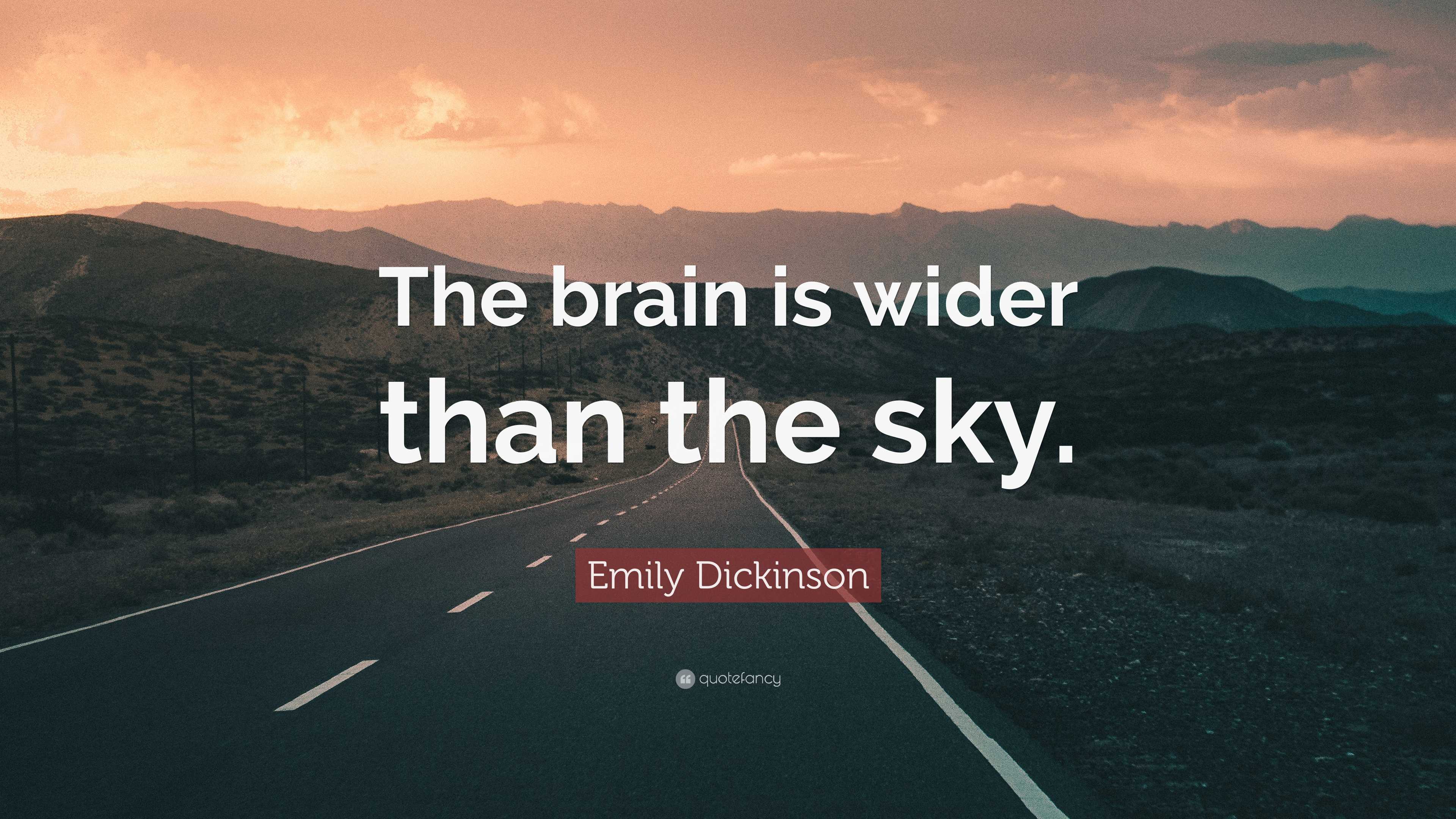 Emily Dickinson Quote: “The brain is wider than the sky.”