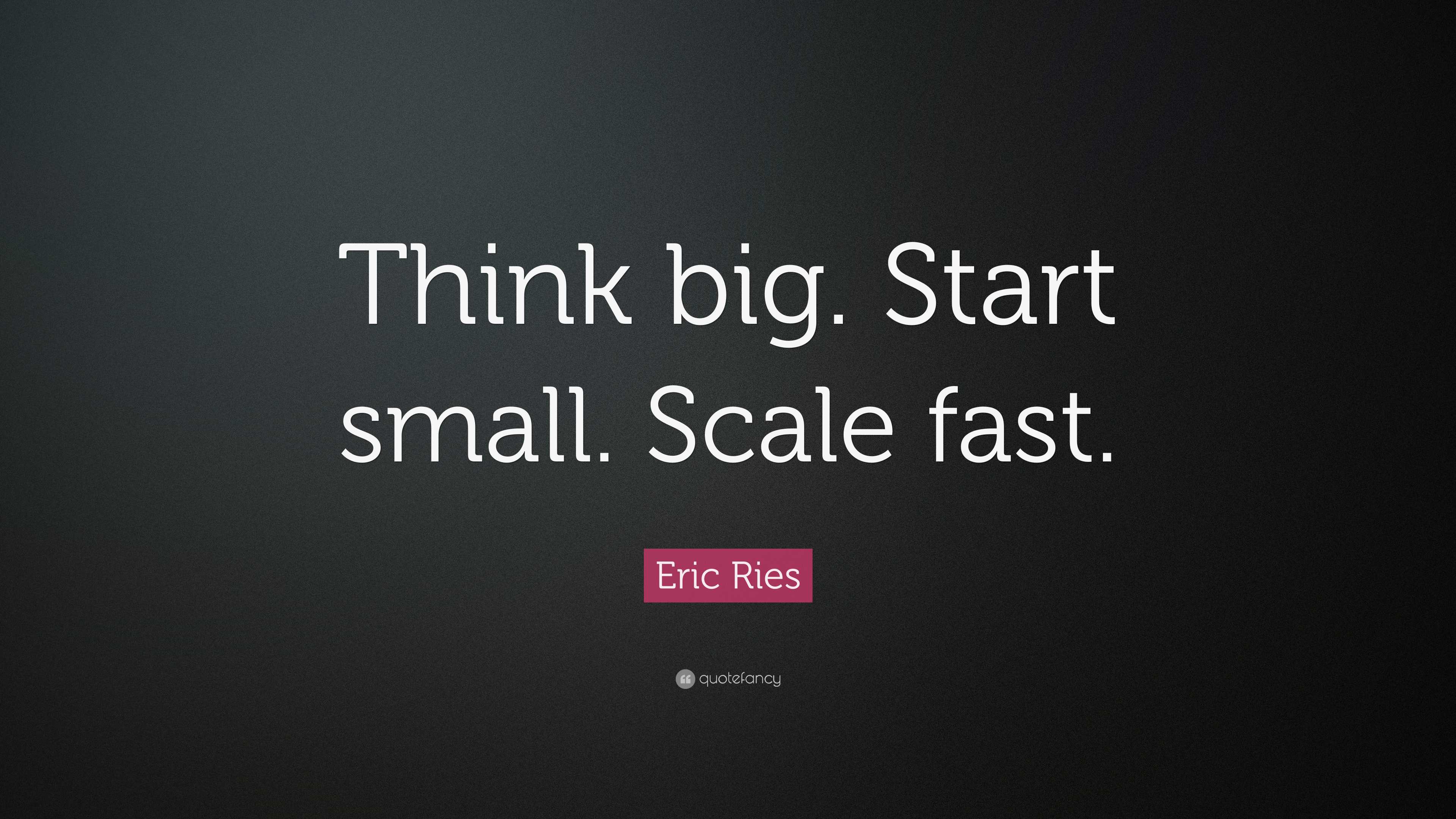 Eric Ries Quote: “Think big. Start small. Scale fast.”