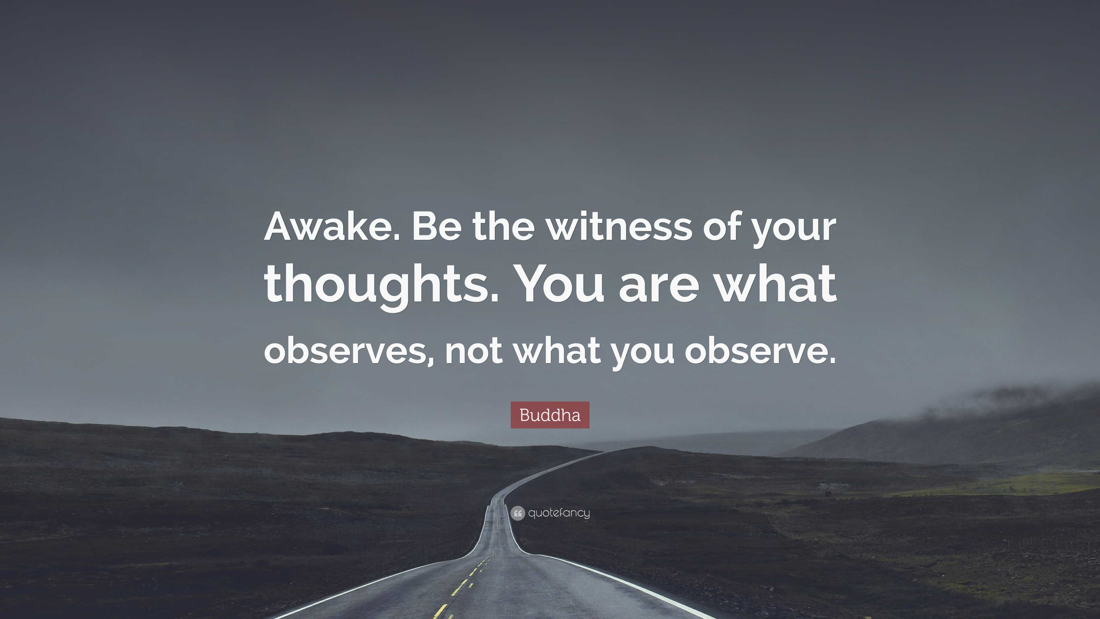 Buddha Quote: “Awake. Be the witness of your thoughts. You are what ...