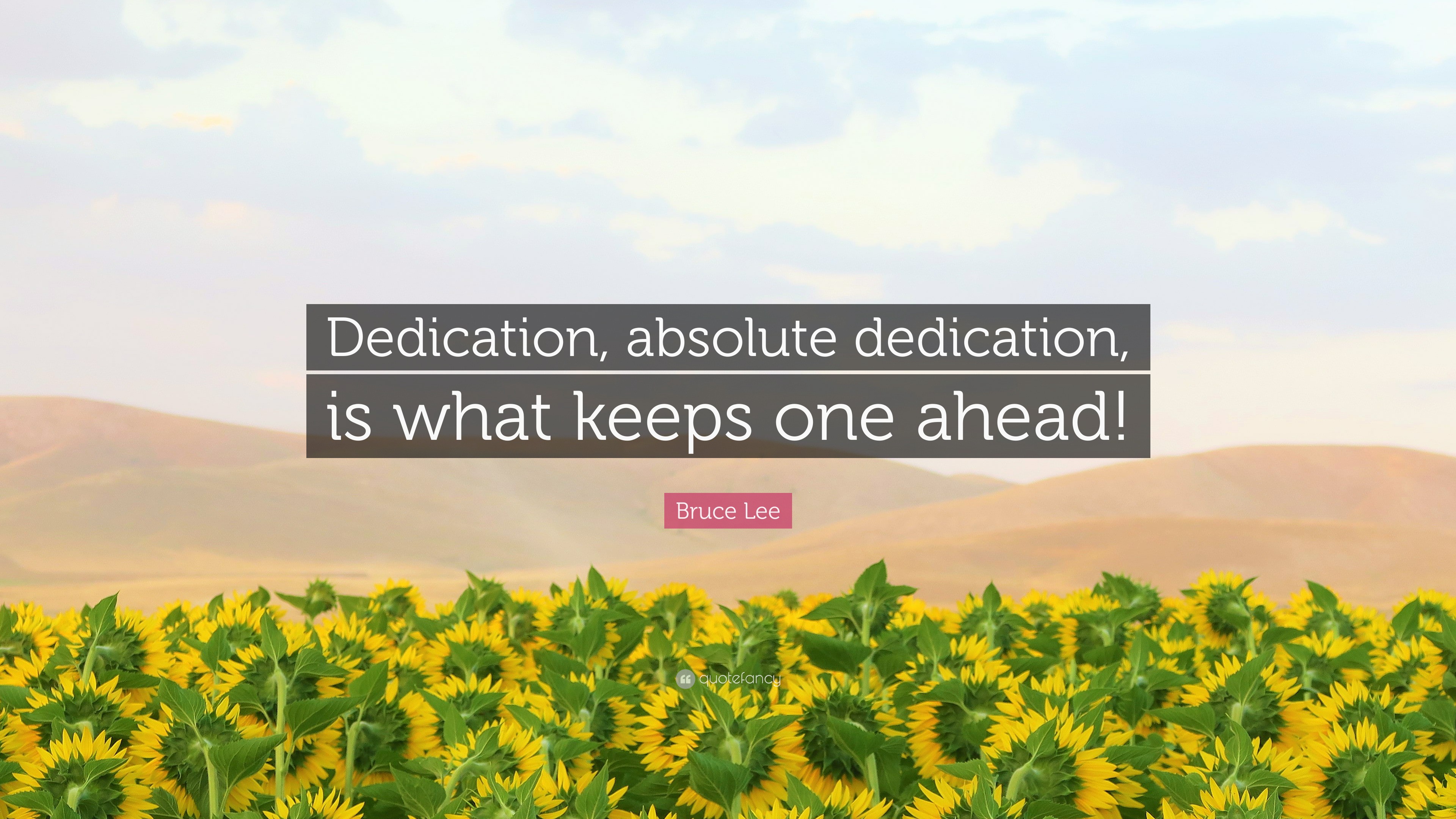 Bruce Lee Quote: “Dedication, absolute dedication, is what keeps one ...