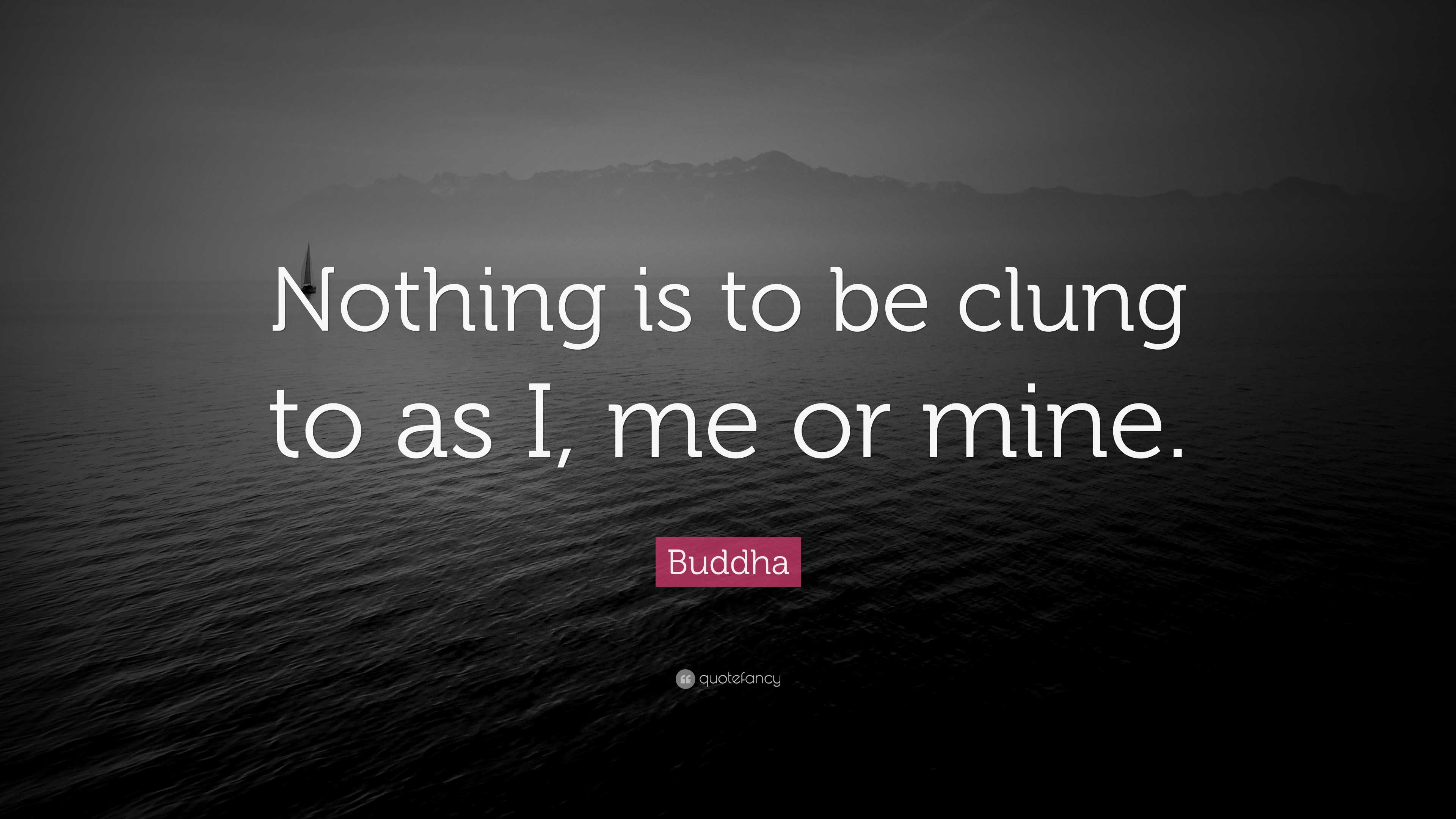 Buddha Quote: “Nothing is to be clung to as I, me or mine.”