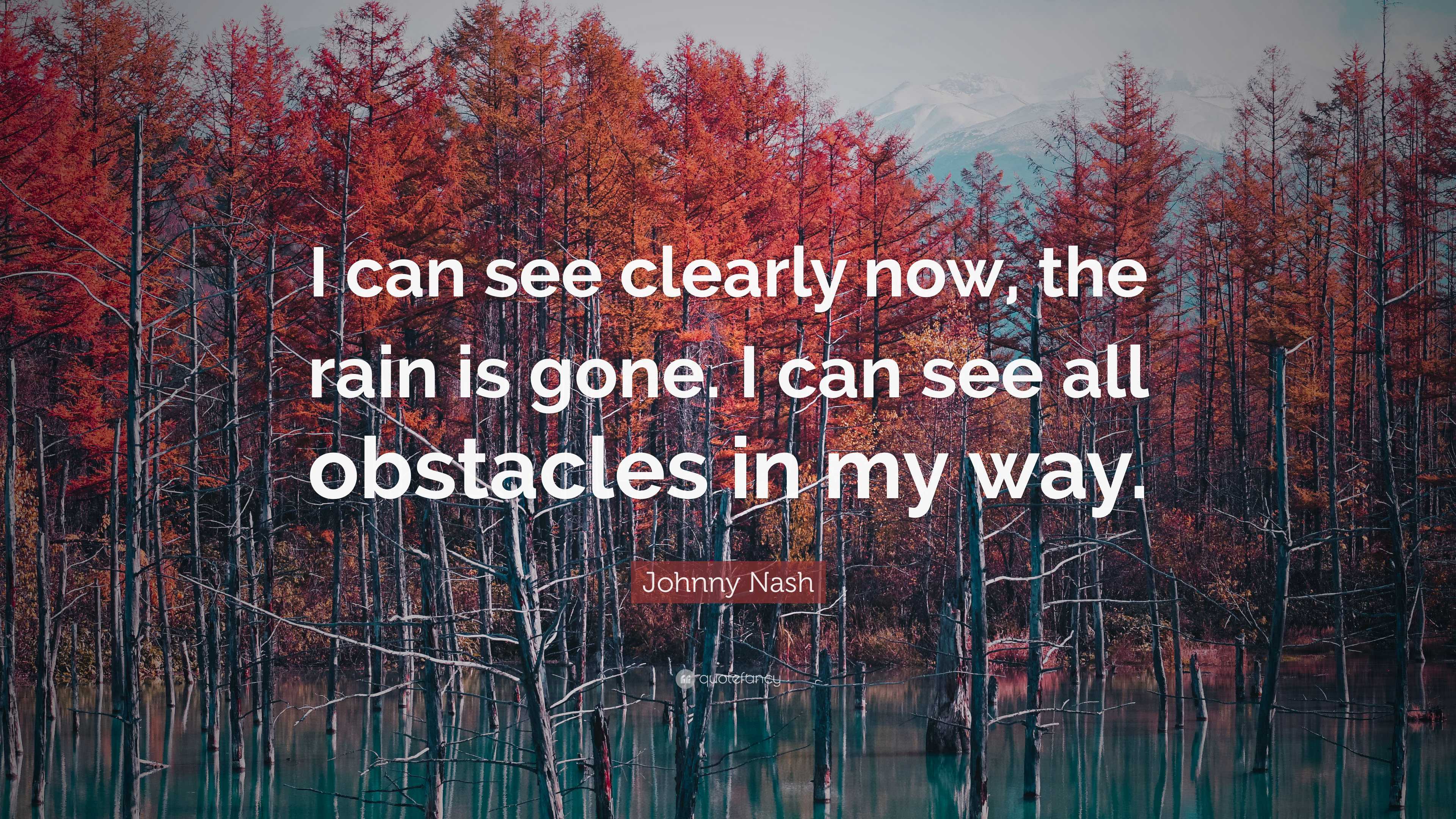 Johnny Nash Quote: “I can see clearly now, the rain is gone. I can see ...