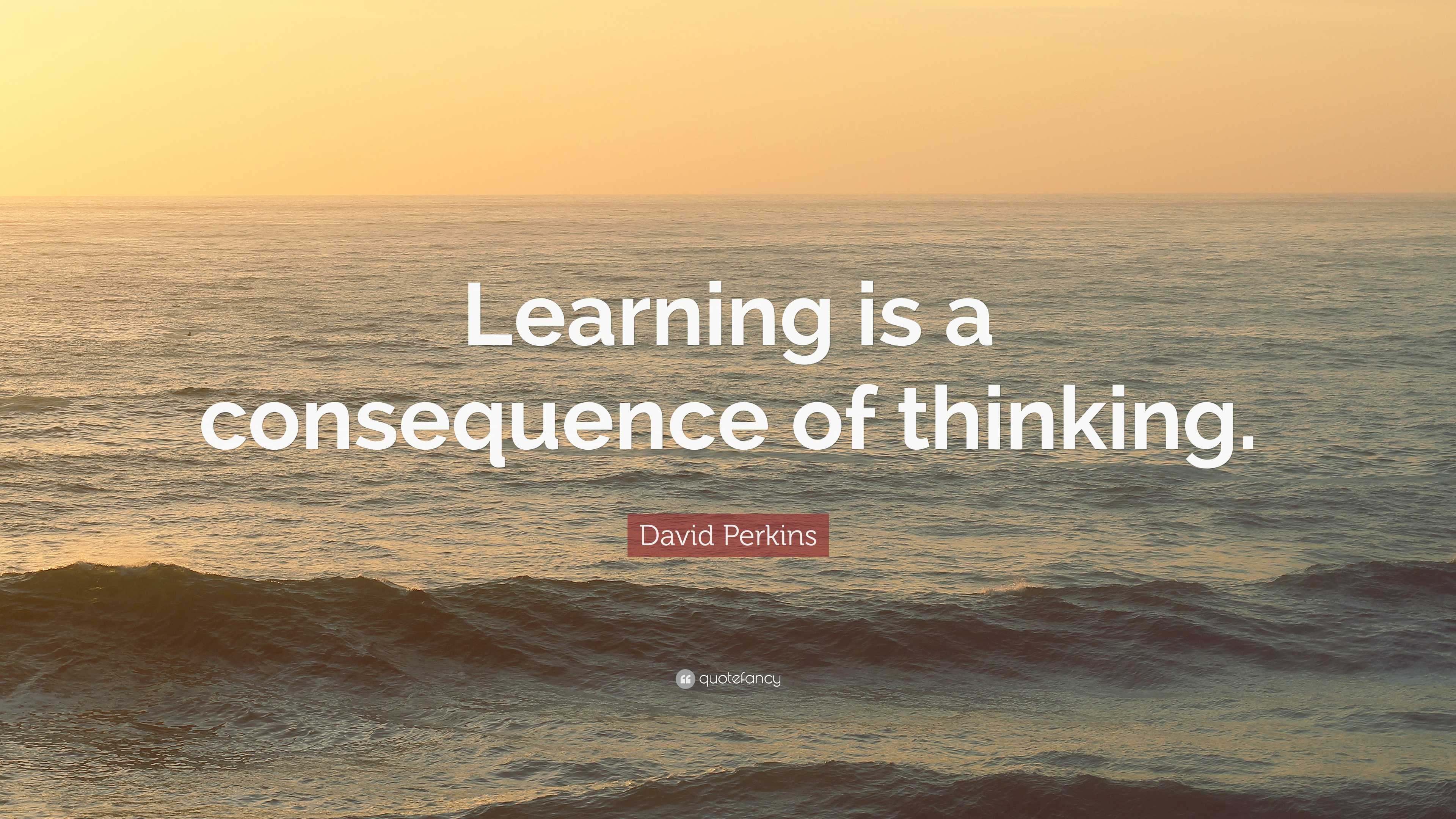 David Perkins Quote: “Learning is a consequence of thinking.”