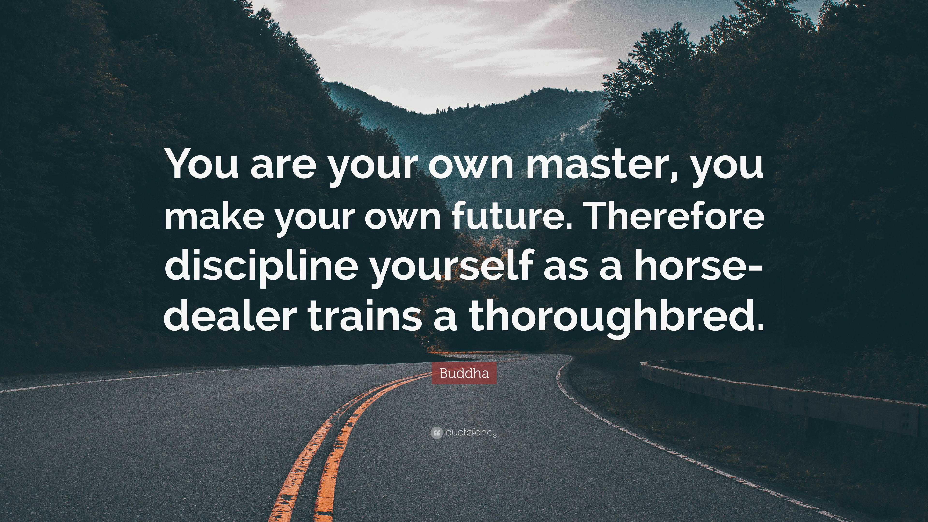 Buddha Quote: “You are your own master, you make your own future ...