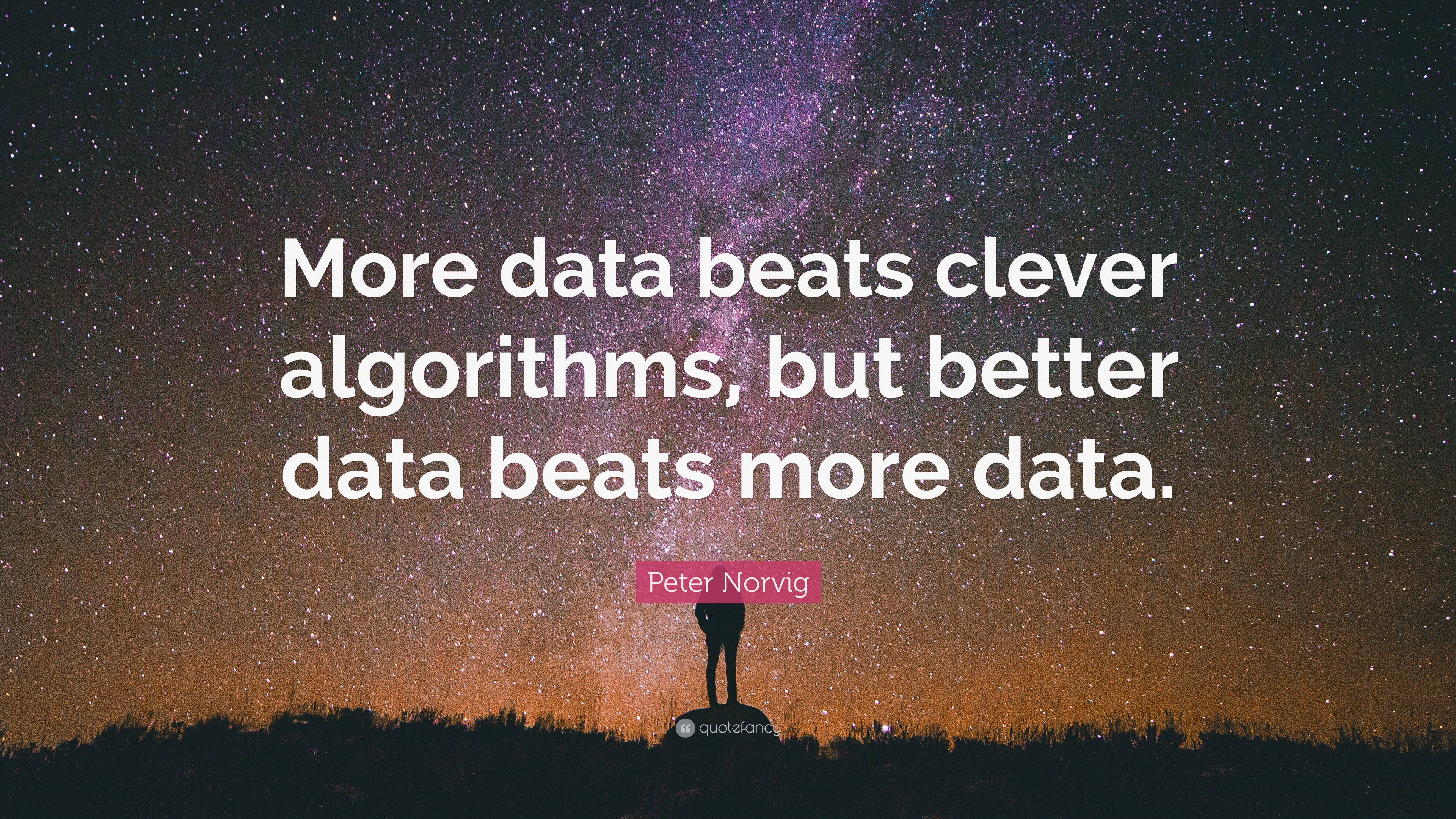 Peter Norvig Quote: “More data beats clever algorithms, but better data ...