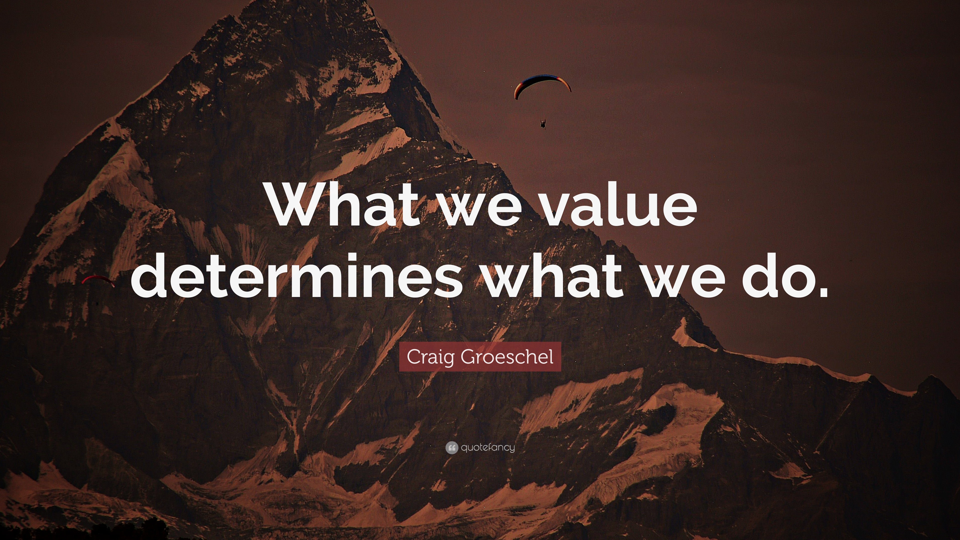 Craig Groeschel Quote: “What we value determines what we do.”