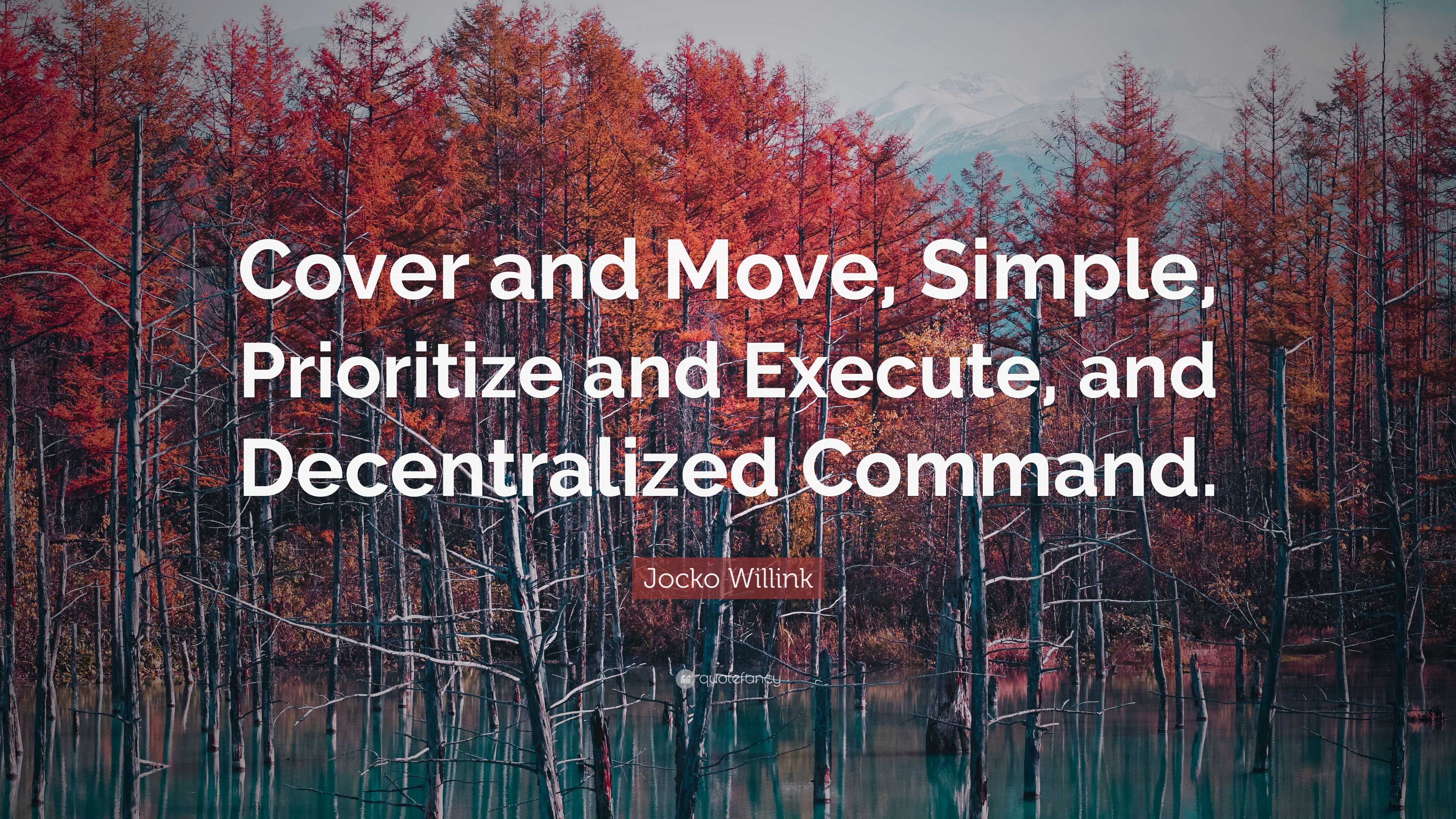 Jocko Willink Quote: “Cover and Move, Simple, Prioritize and Execute ...