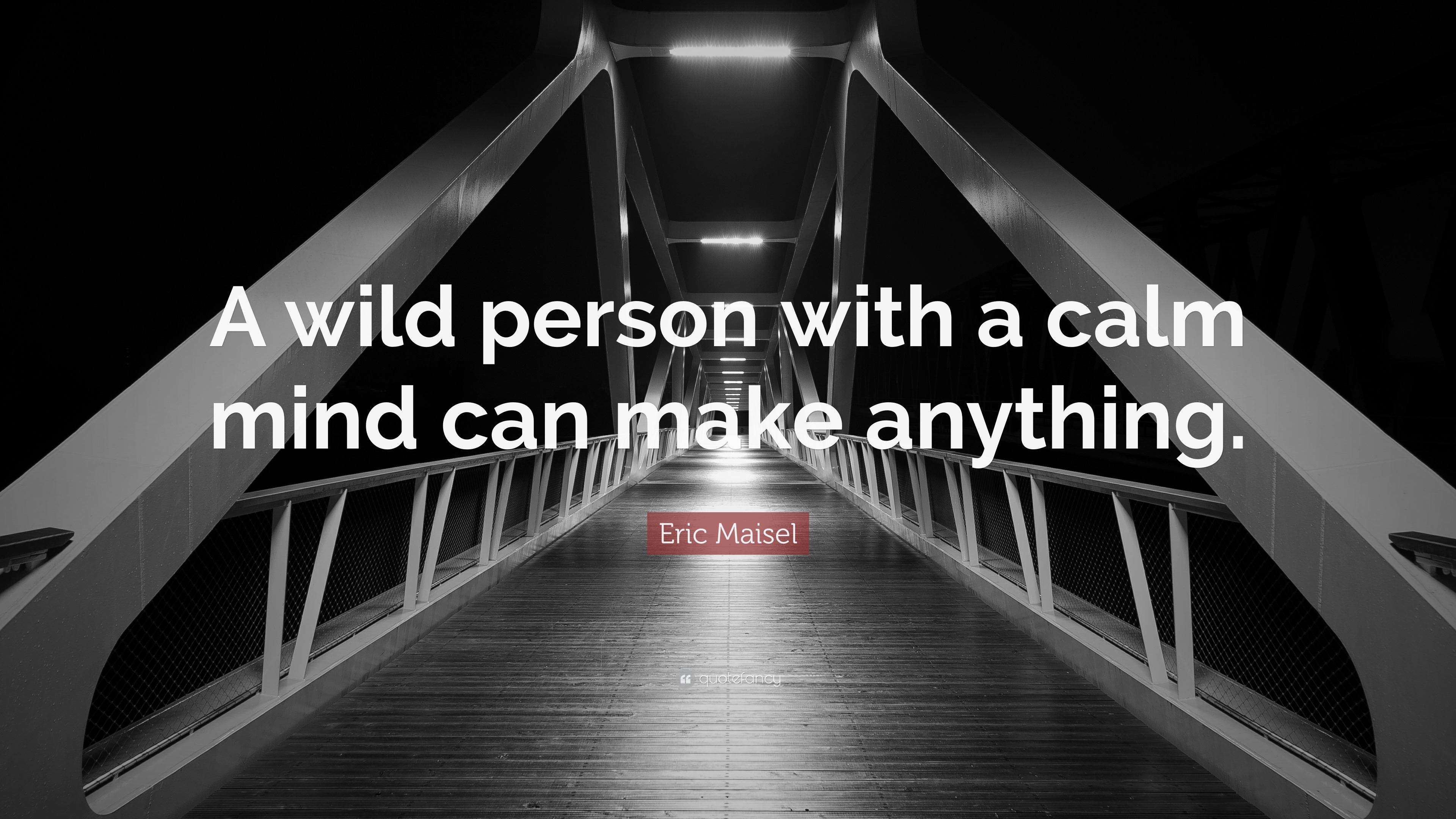 Eric Maisel Quote: “A wild person with a calm mind can make anything.”