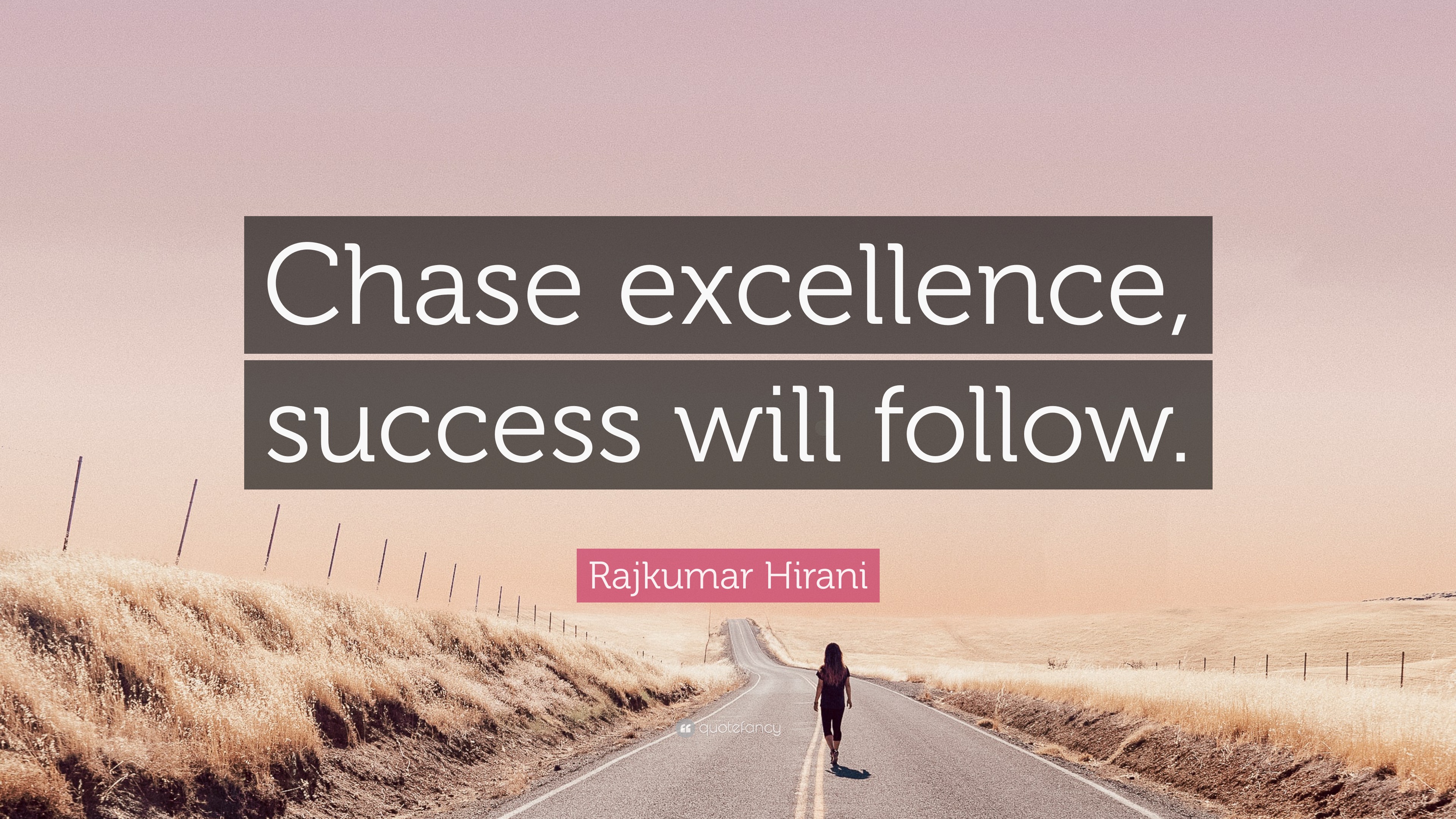 Rajkumar Hirani Quote: “Chase excellence, success will follow.”