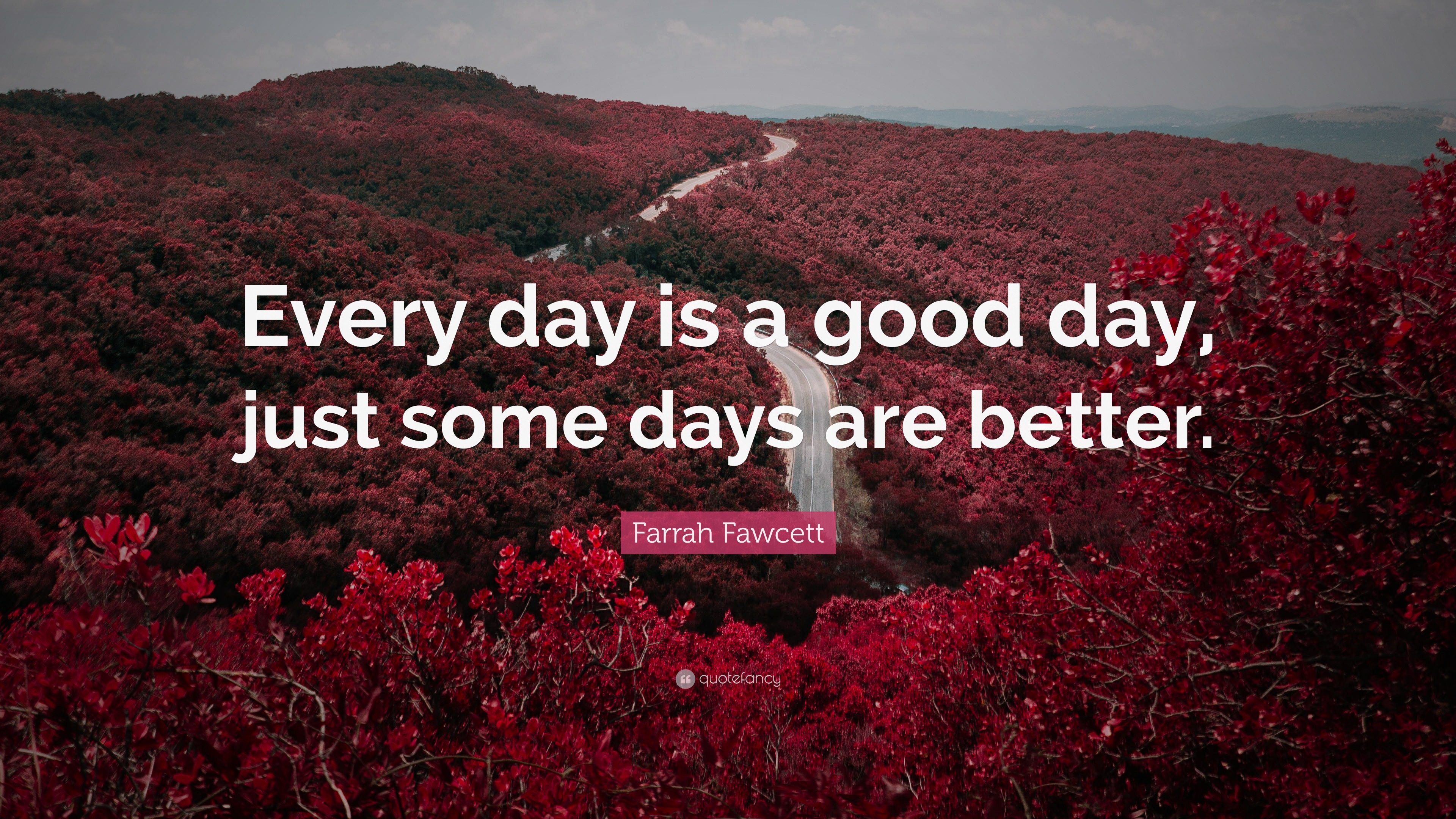 Farrah Fawcett Quote: “Every day is a good day, just some days are better.”