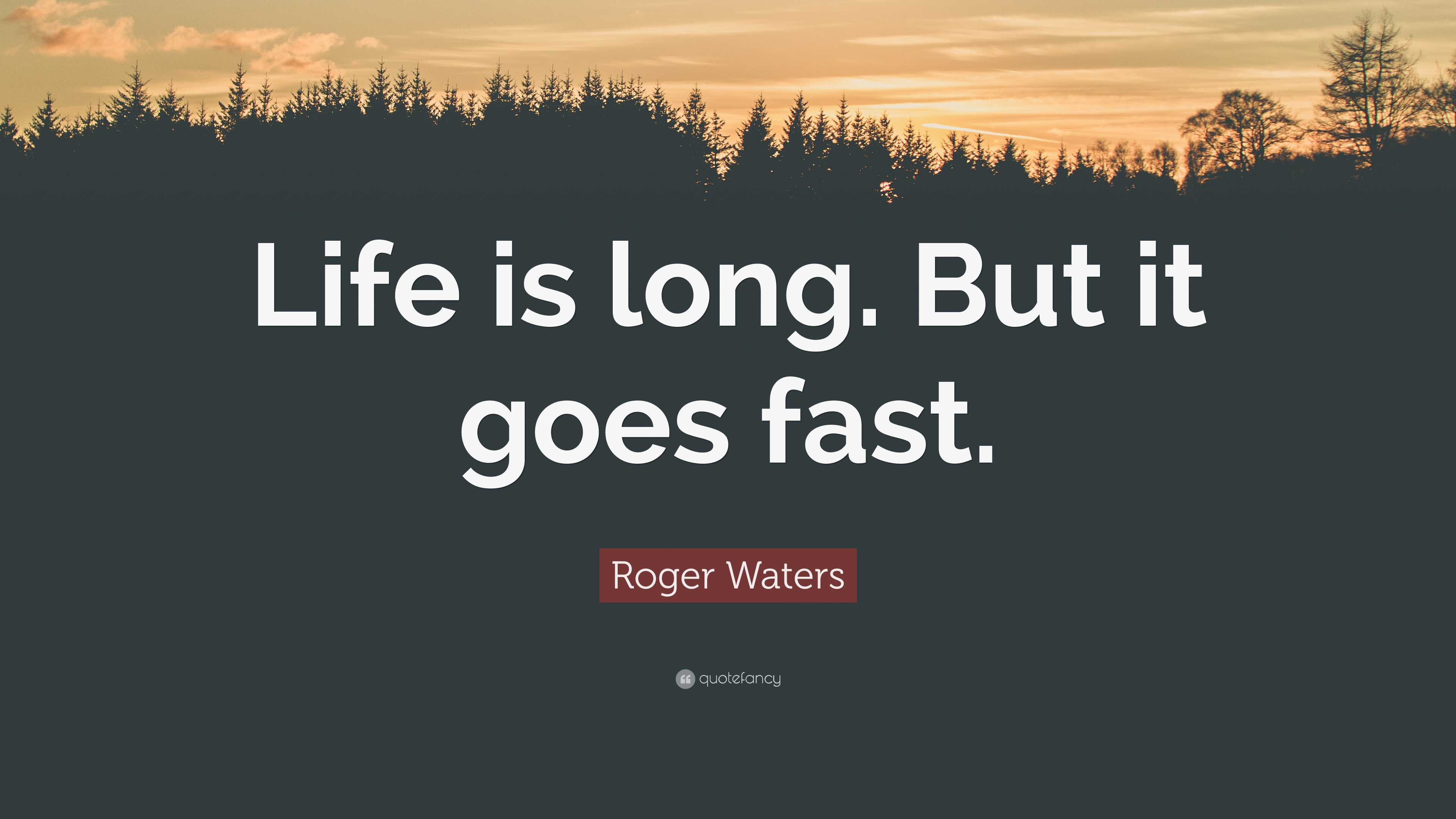Roger Waters Quote: “Life is long. But it goes fast.”
