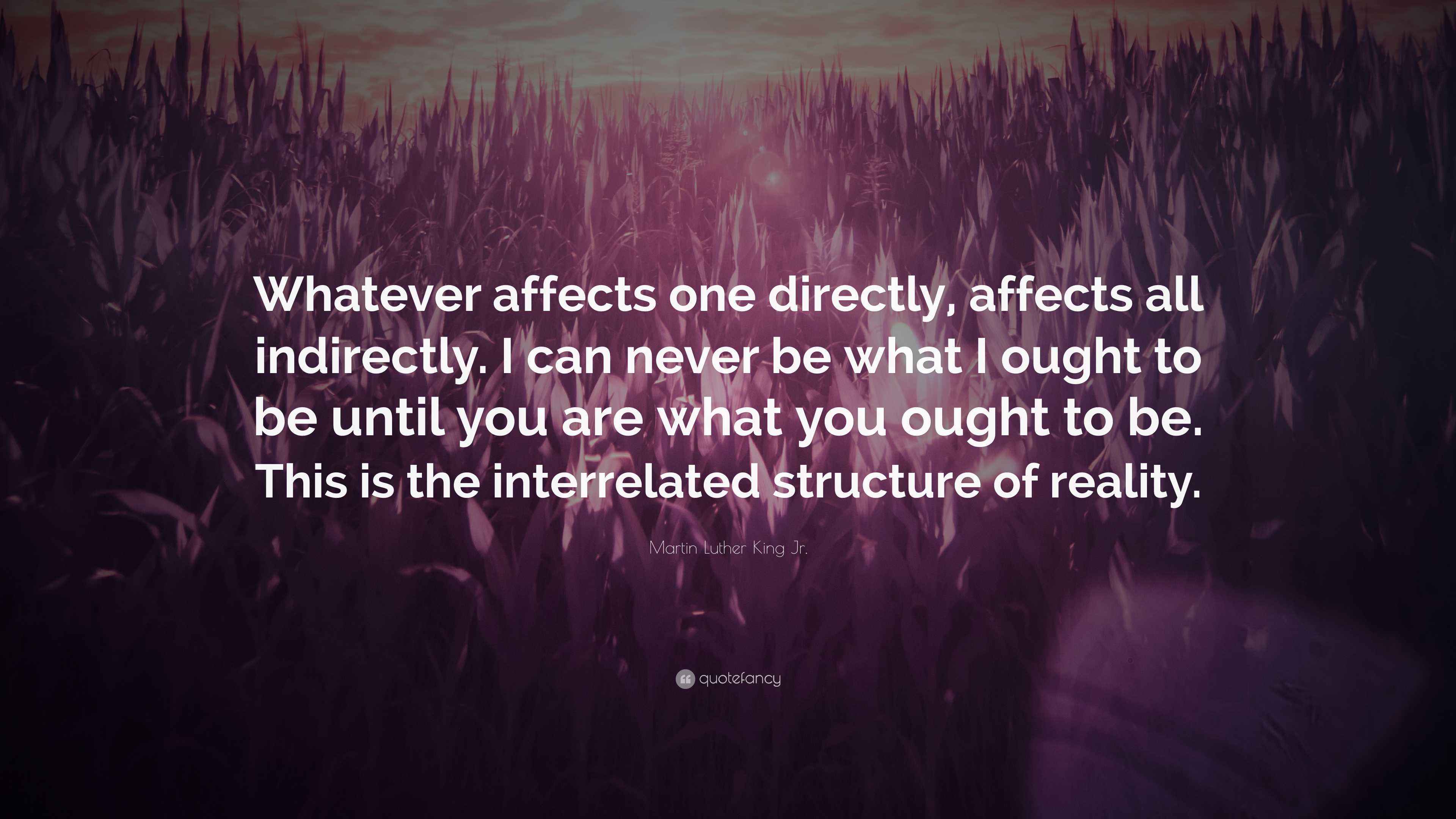 Martin Luther King Jr. Quote: “Whatever affects one directly, affects ...