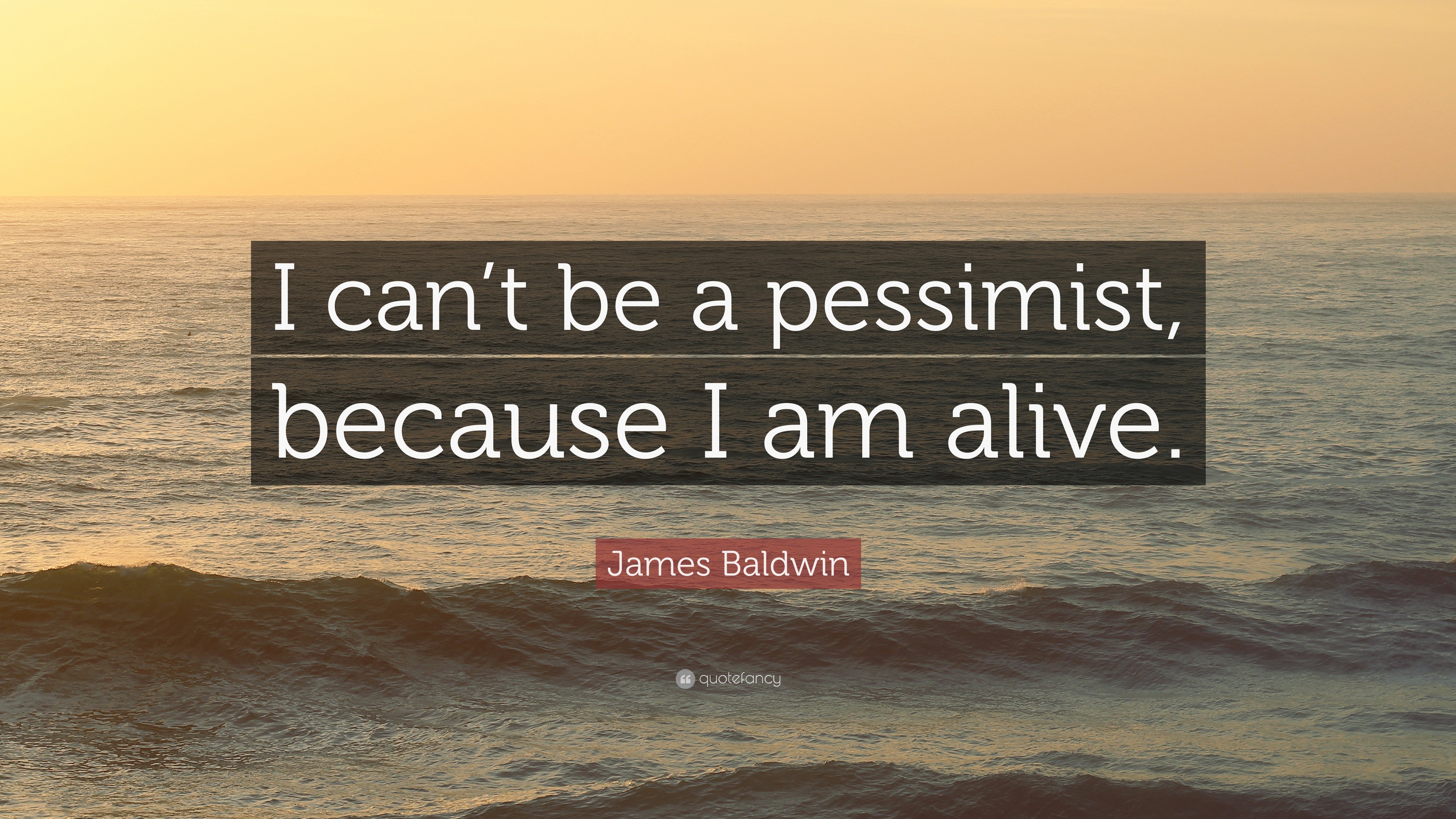 James Baldwin Quote: “I can’t be a pessimist, because I am alive.”