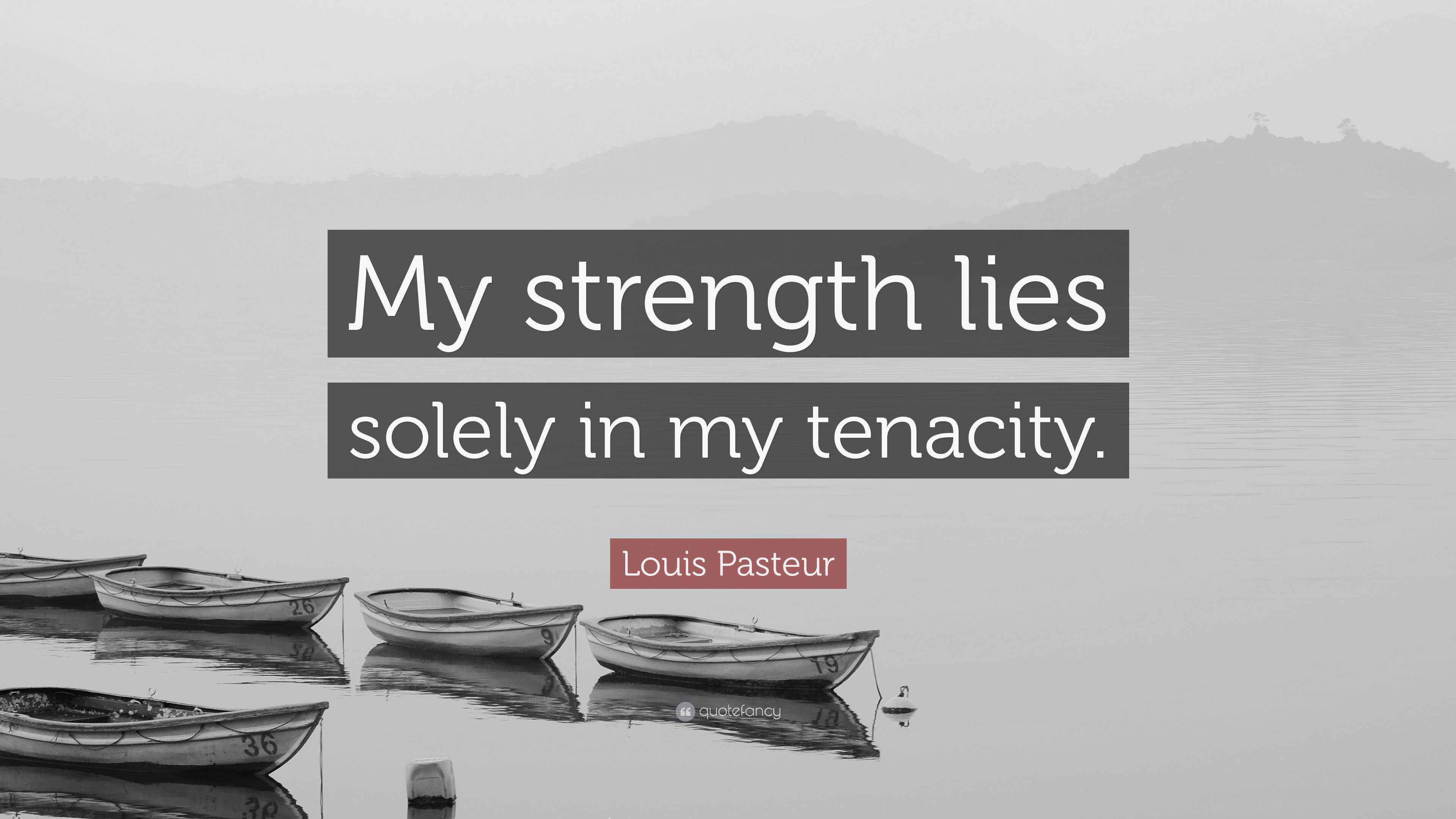Louis Pasteur Quote: “My strength lies solely in my tenacity.”