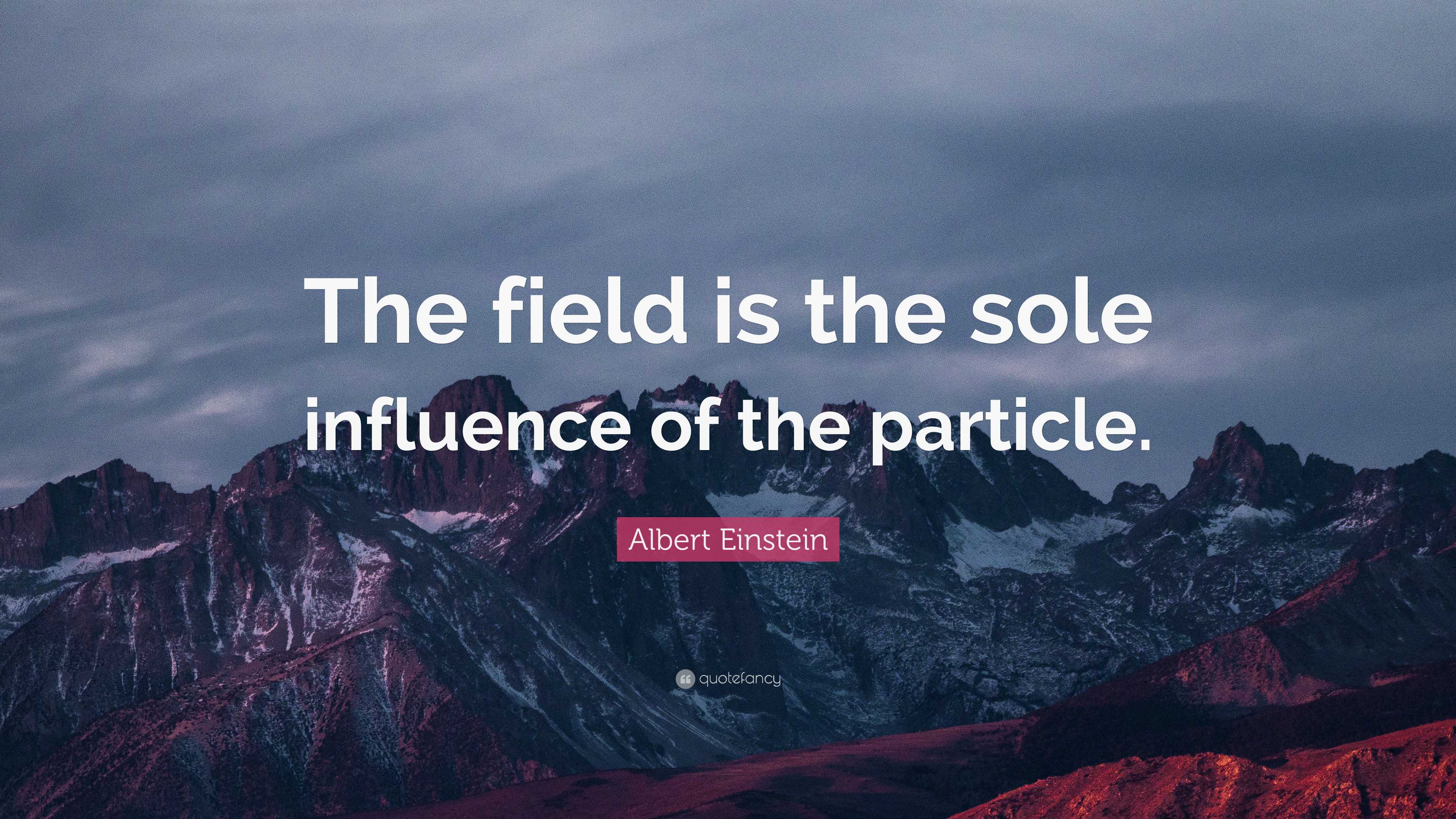 Albert Einstein Quote: “The field is the sole influence of the particle.”