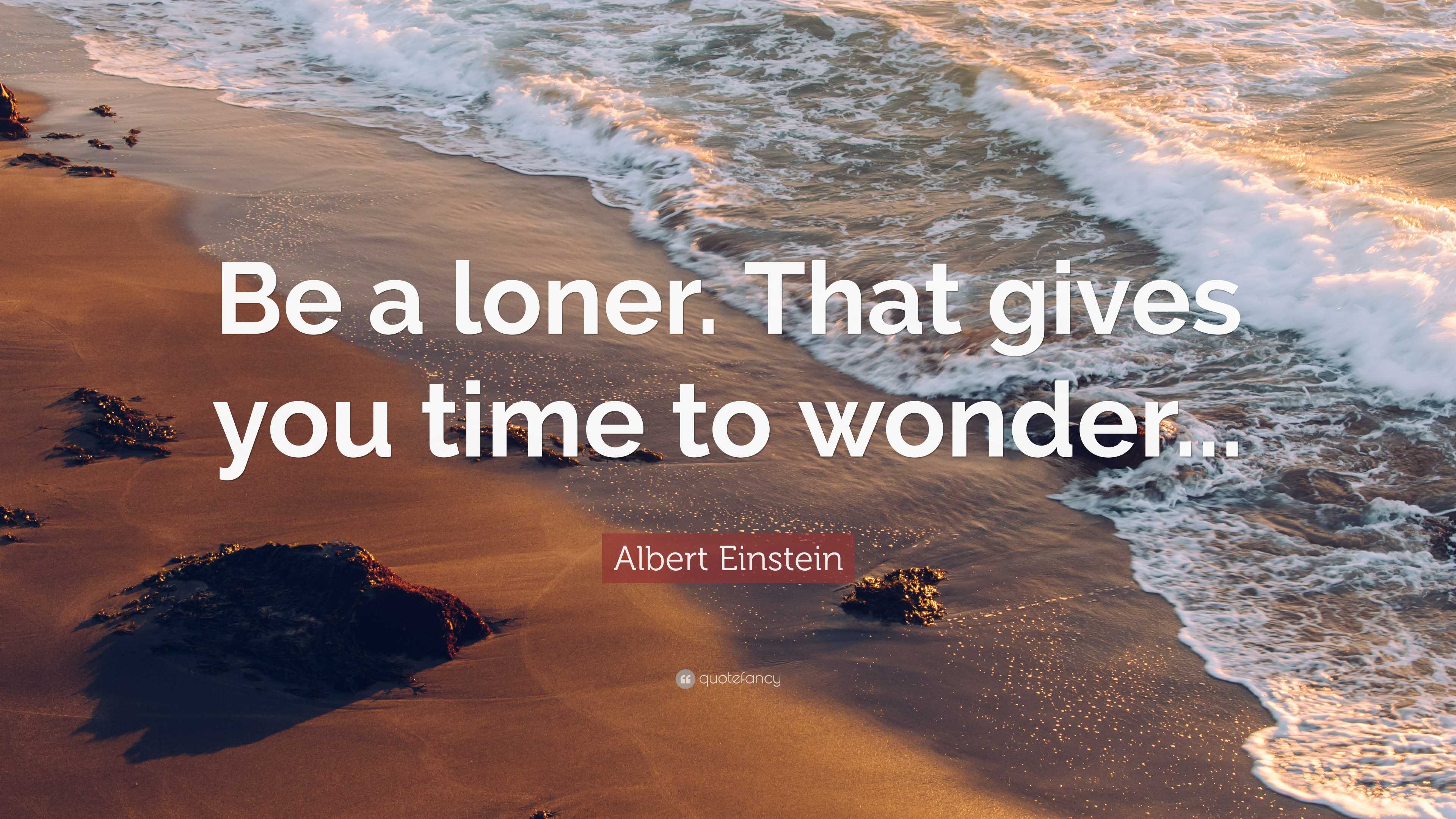 Albert Einstein Quote: “Be a loner. That gives you time to wonder...”
