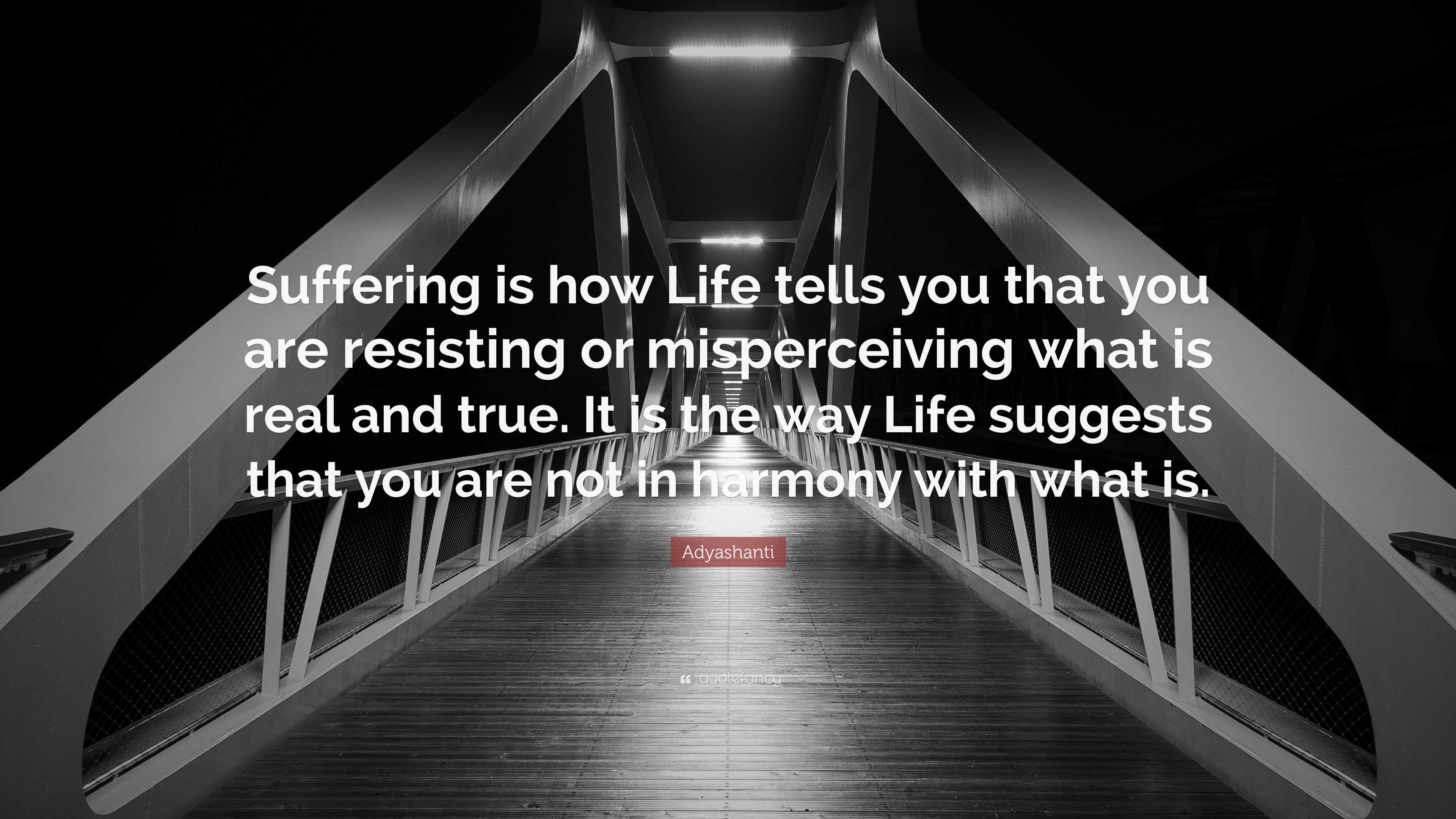 Adyashanti Quote: “Suffering is how Life tells you that you are ...