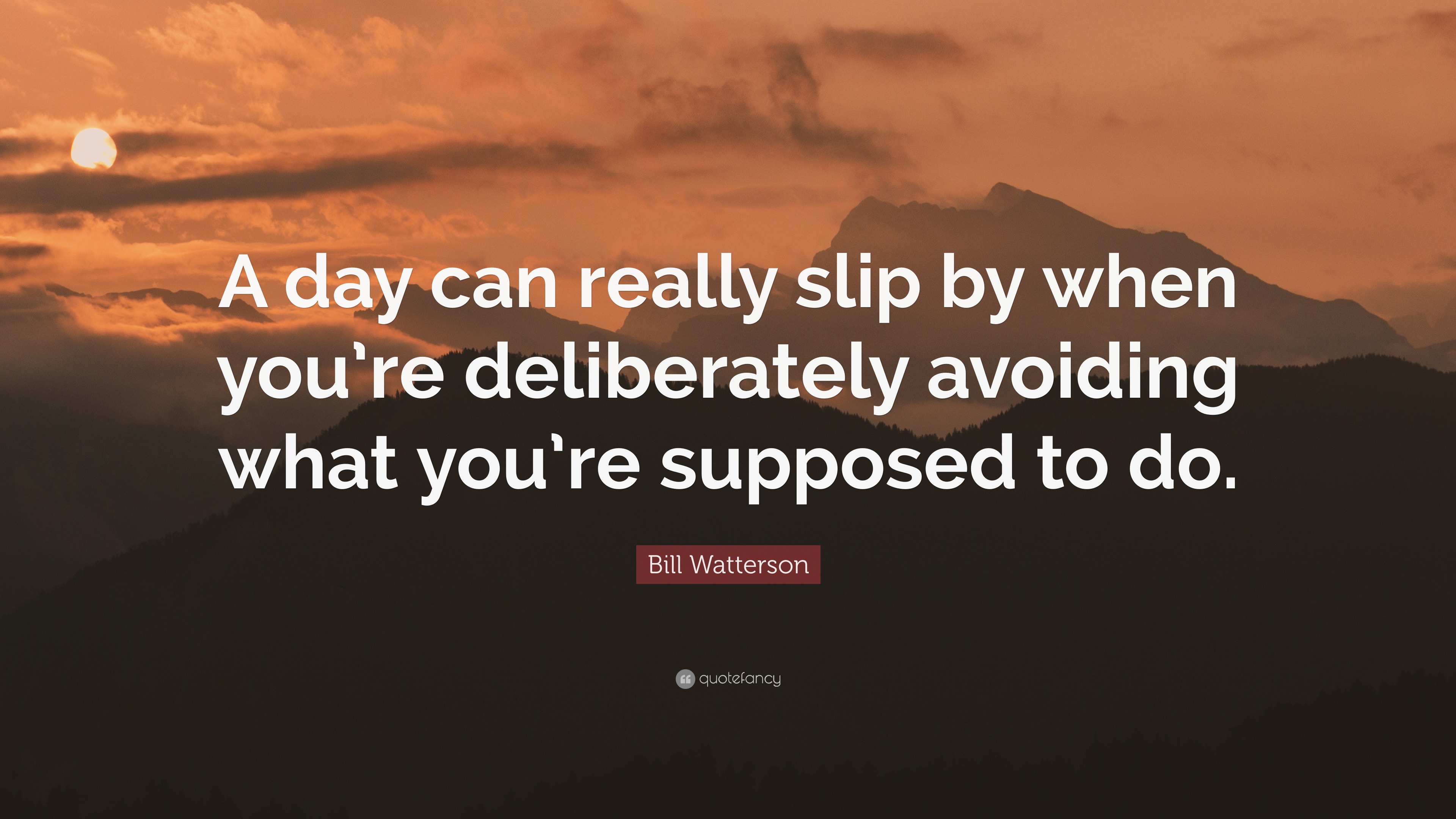 Bill Watterson Quote: “A day can really slip by when you’re ...