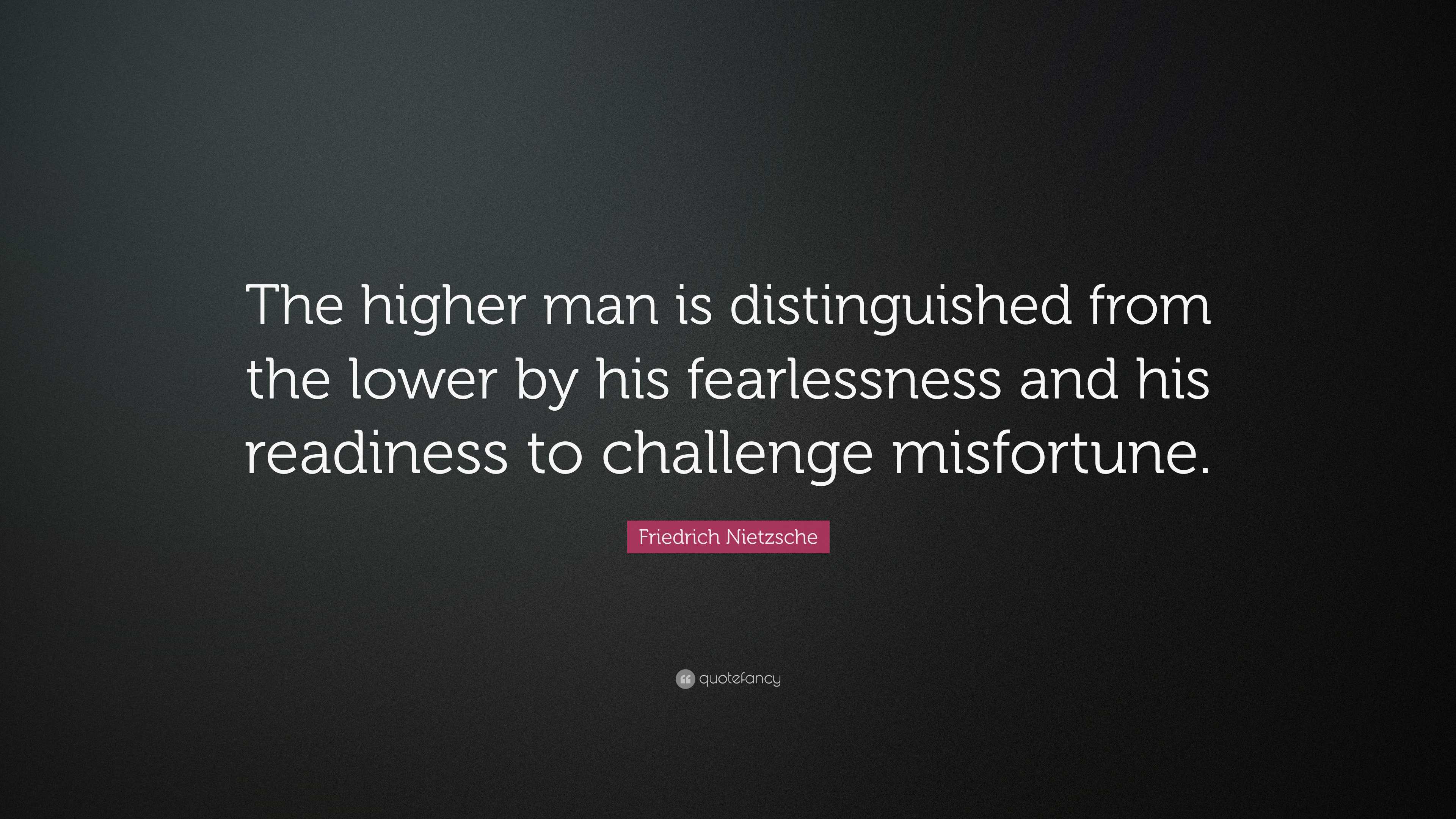 Friedrich Nietzsche Quote: “The higher man is distinguished from the ...