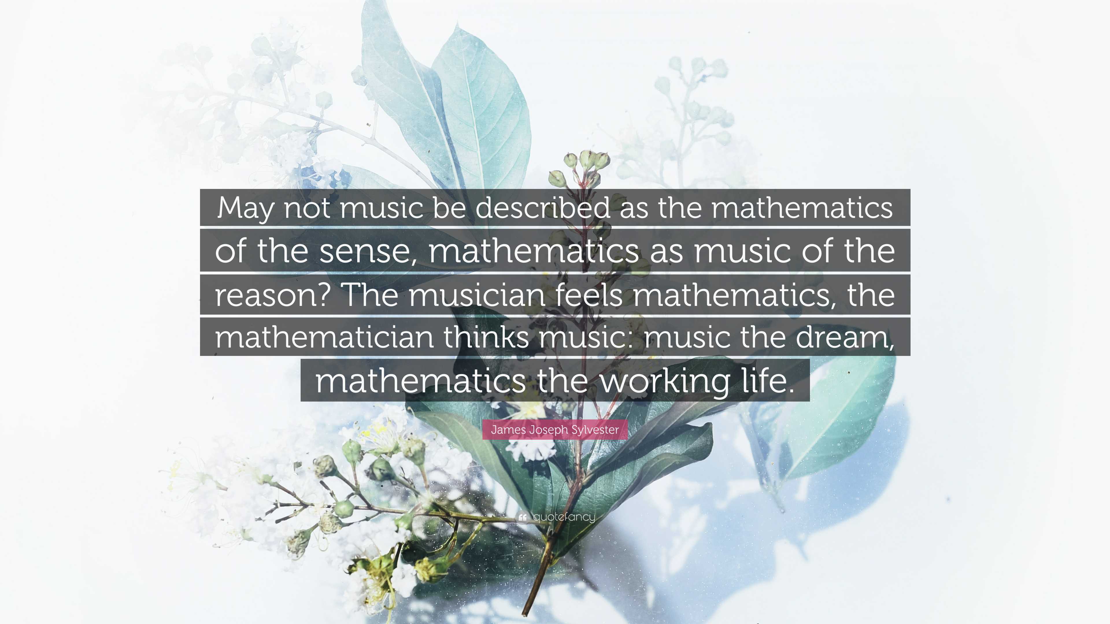 James Joseph Sylvester Quote: “May not music be described as the ...