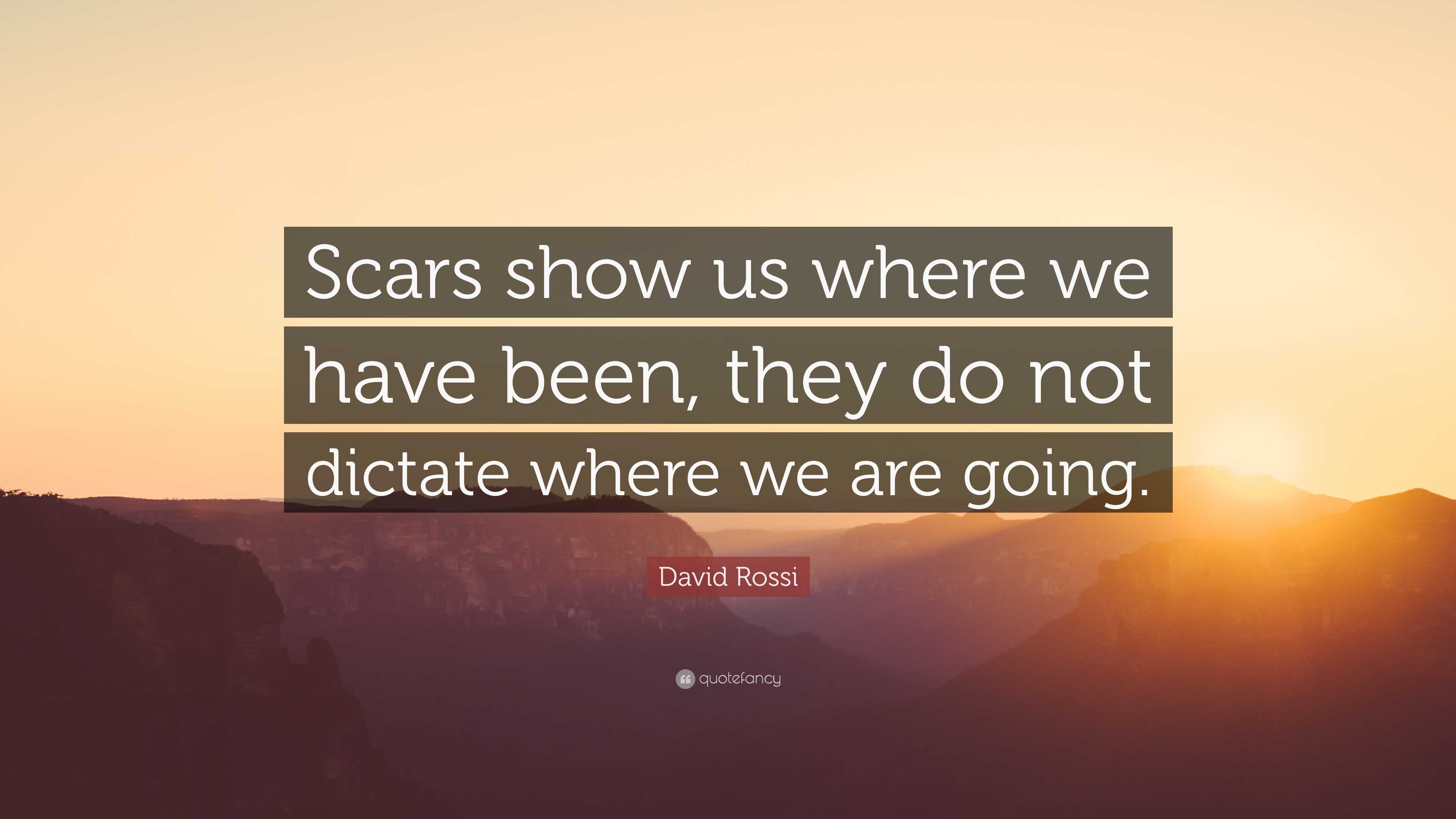 David Rossi Quote: “Scars show us where we have been, they do not ...